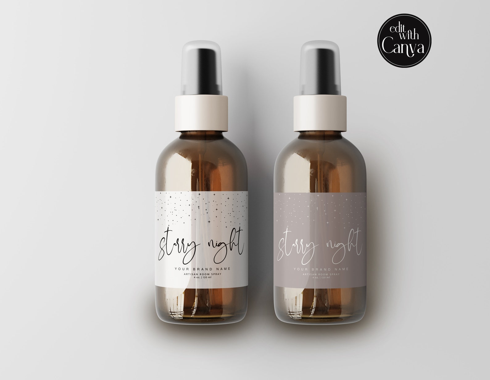 Editable Room Spray Label Template Canva, DIY Linen Spray Bottle Label ...