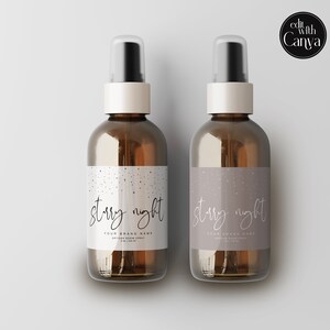 Editable Room Spray Label Template Canva, DIY Linen Spray Bottle Label ...