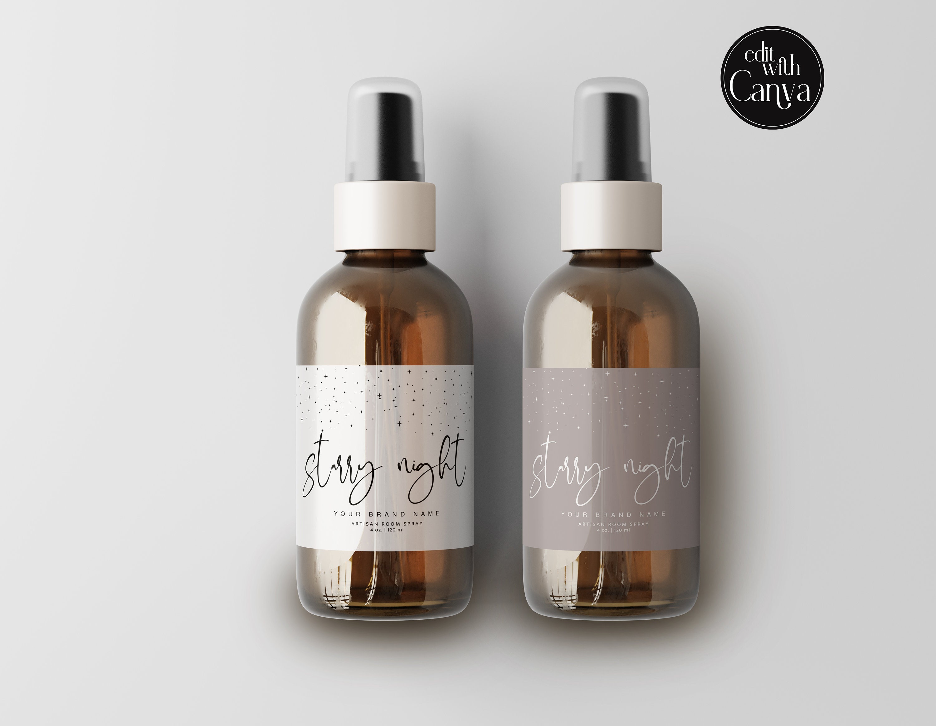 Editable Room Spray Label Template Canva, DIY Linen Spray Bottle Label ...