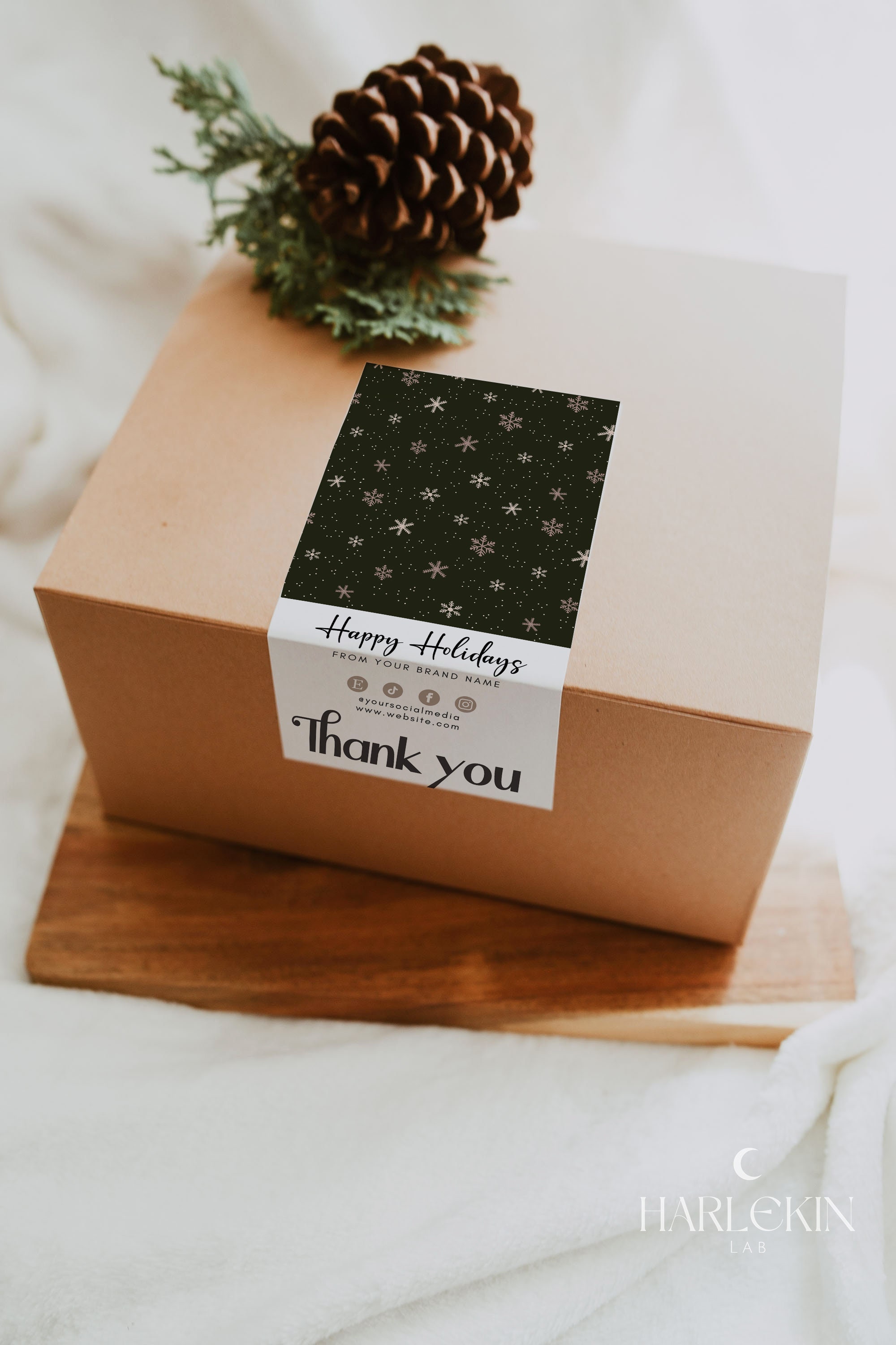 Editable Christmas Box Label Template Winter Shipping Label - Etsy