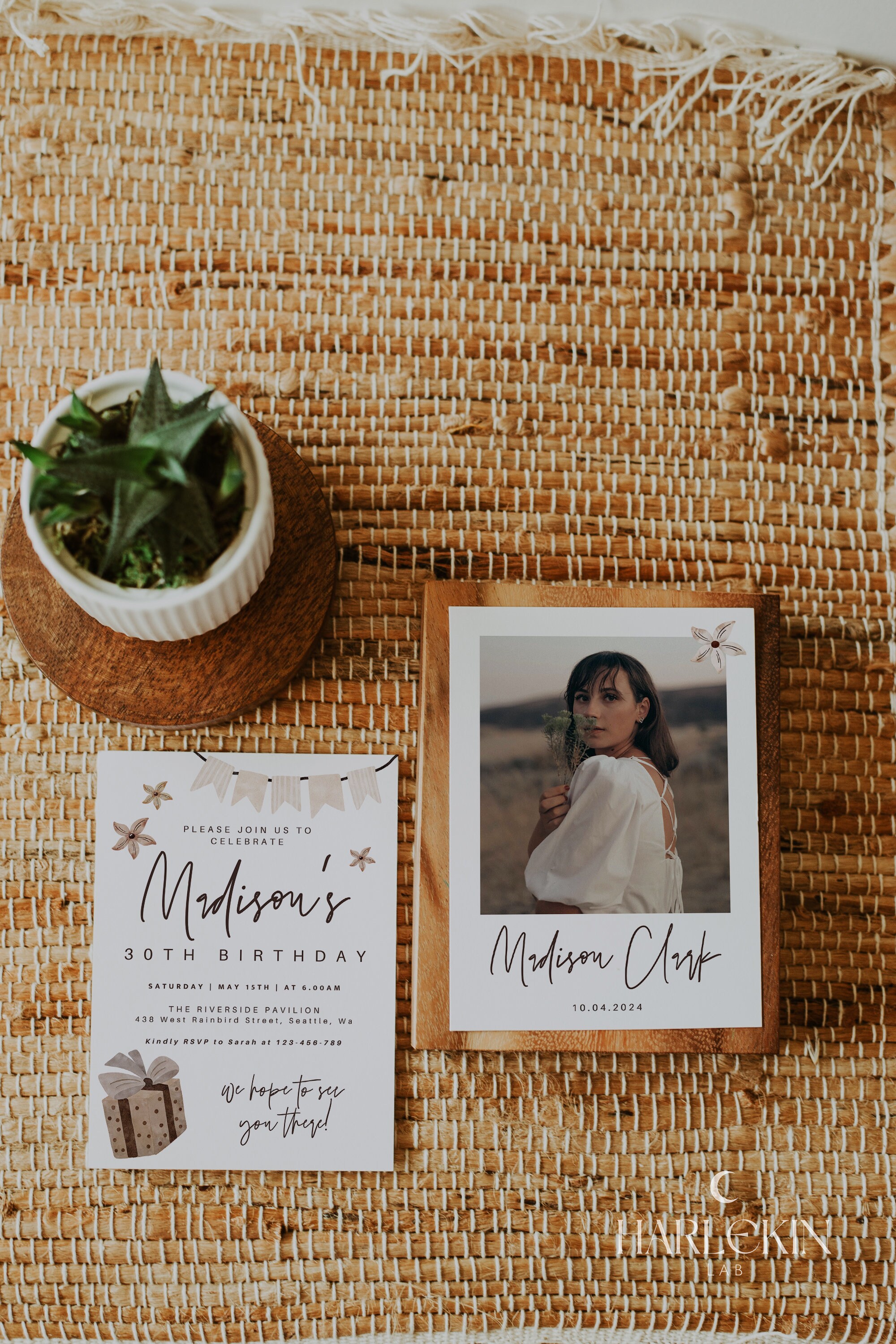 Editable Boho Birthday Invitation, DIY Adult Birthday Invite, Digital ...