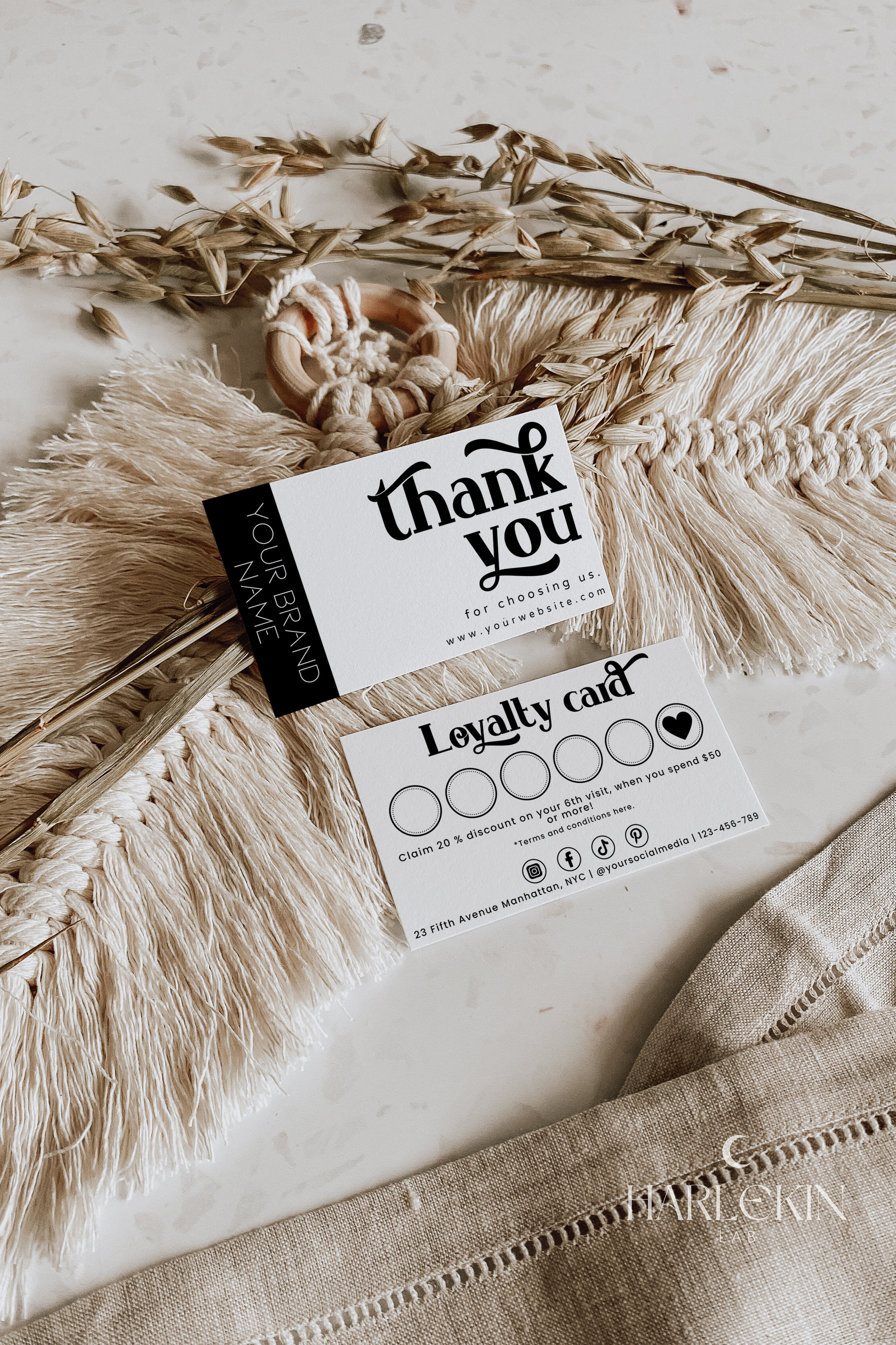Editable Loyalty Card Templates, Modern Customer Cards, Printable ...