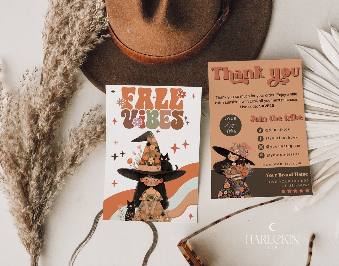 Editable Cute Halloween Thank You Card, Customizable Thanks Note ...