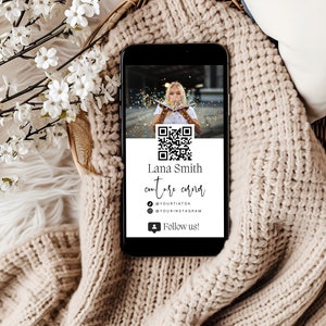 Printable Instagram Style Business Card With QR Code, Name Card ...