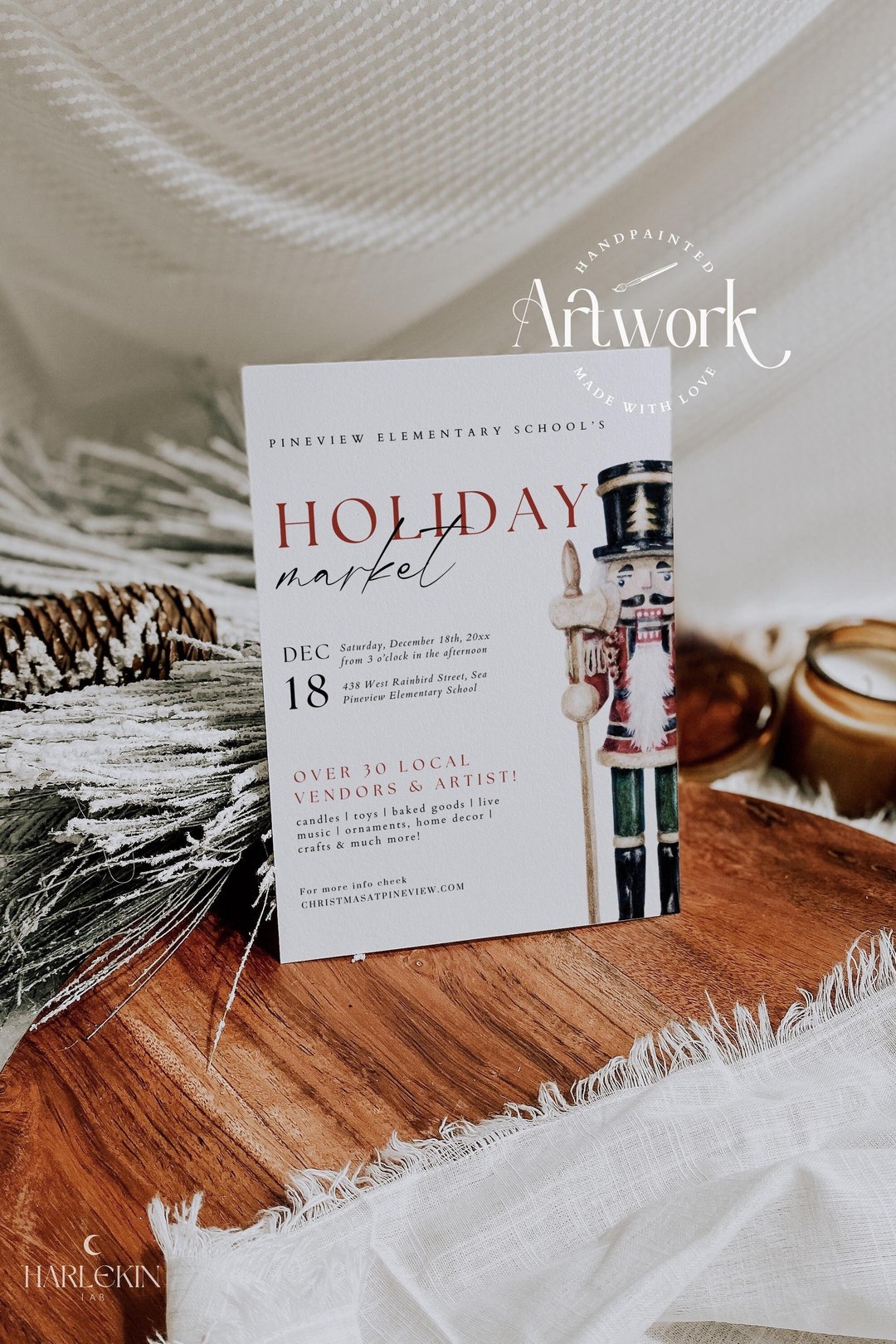 The Nutcracker Holiday Market Flyer Template, Christmas Pop-up Event ...