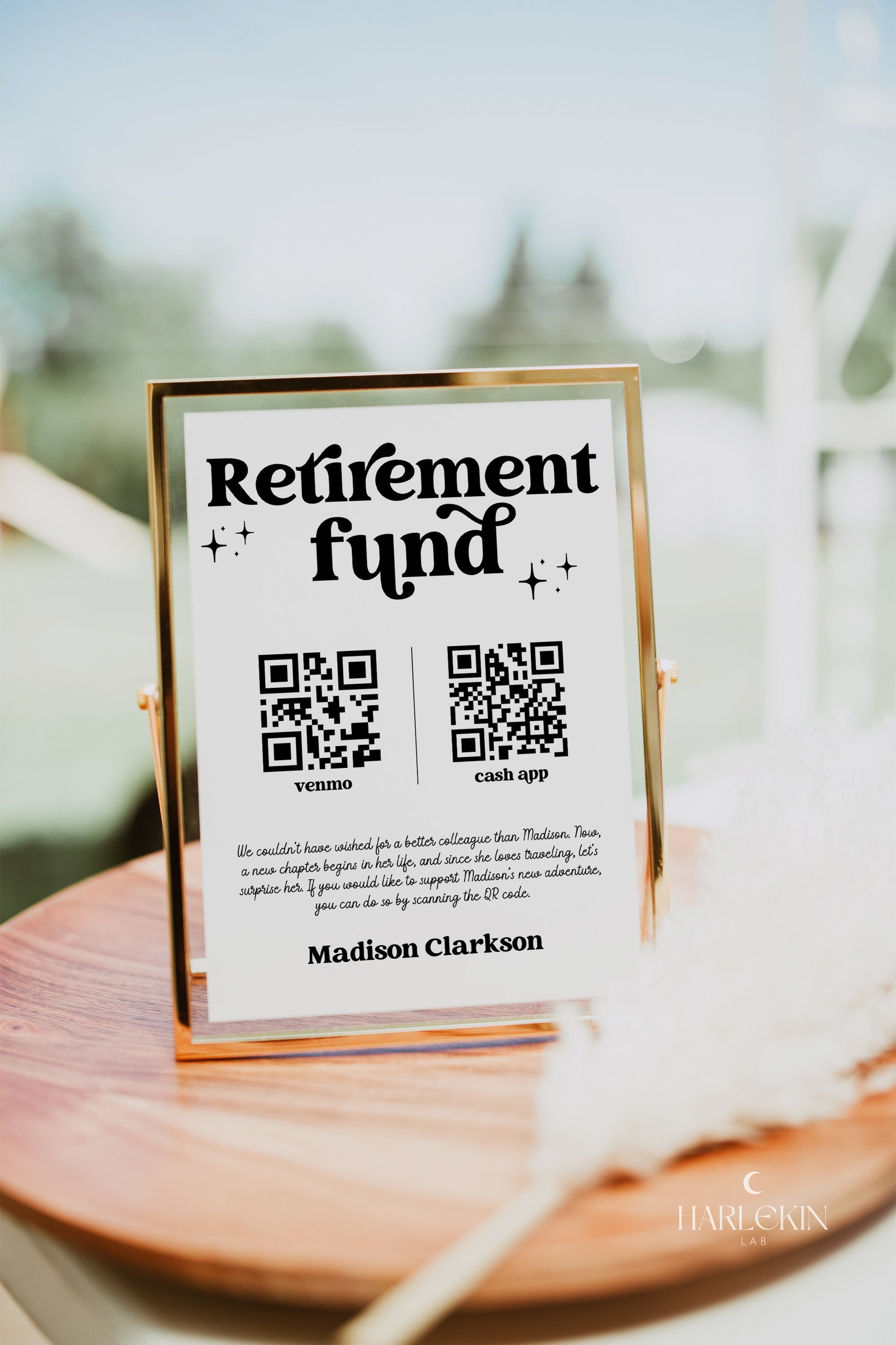 Editable Modern Retirement Celebration QR Code Sign Template, DIY ...