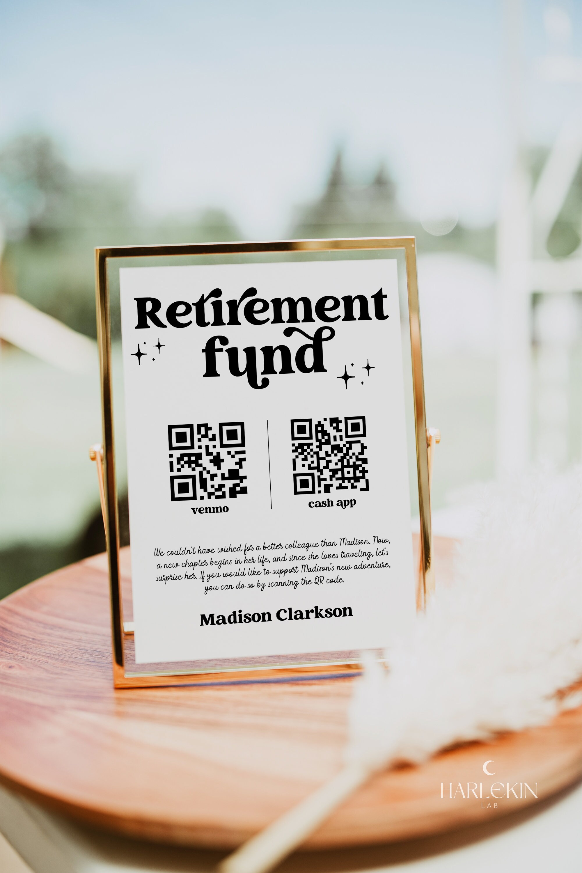 Editable Modern Retirement Celebration QR Code Sign Template, DIY ...