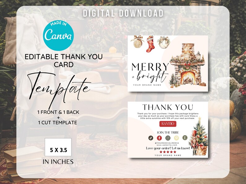 Editable Nutcracker Christmas Thank You Card, Customizable Thanks Note ...