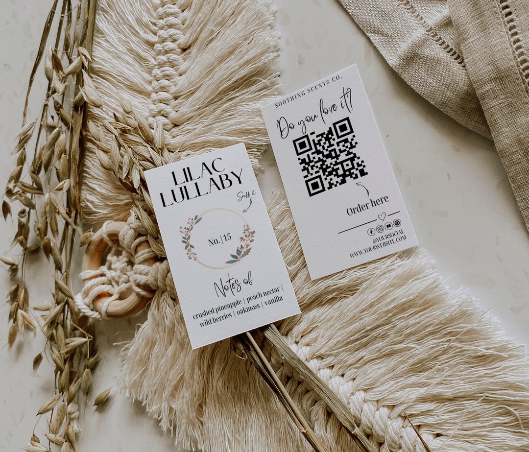 Candle Scent Card Template, Editable Business Tester Card, Wax Melt ...