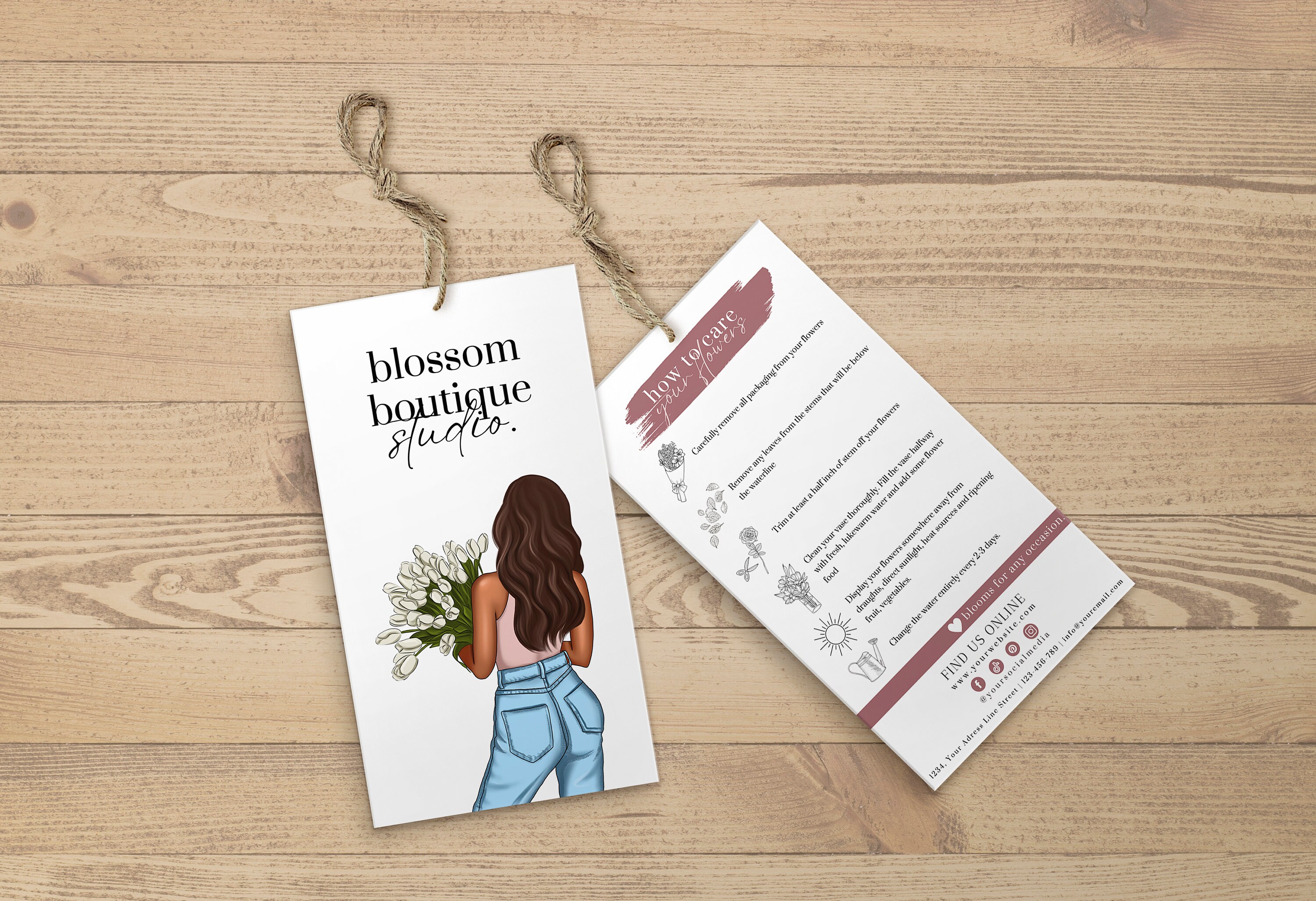 Editable Florist Hang Tag Template Customizable Minimal - Etsy