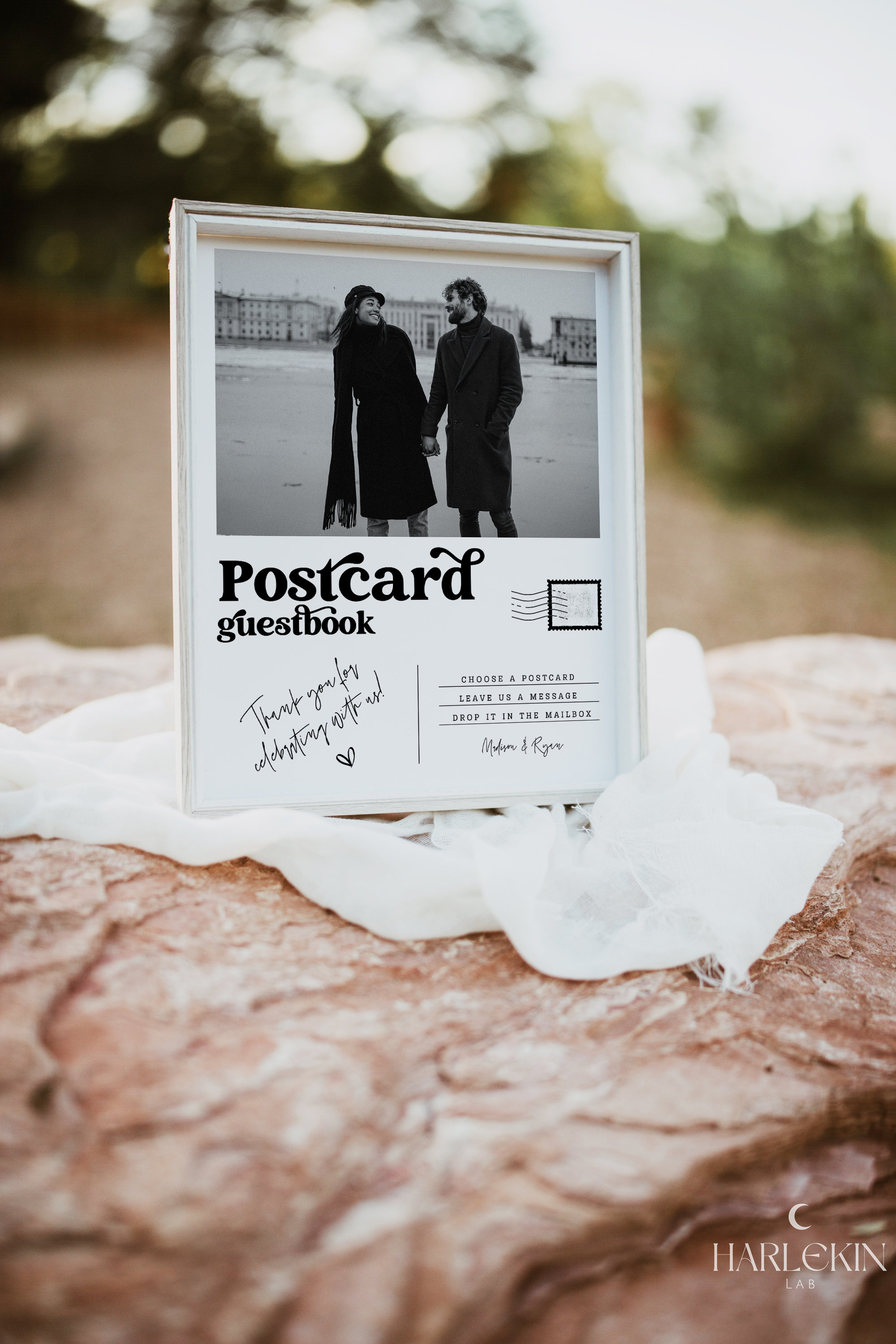 Postcard Guest Book Sign Template, Editable Modern Guest Book Sign ...