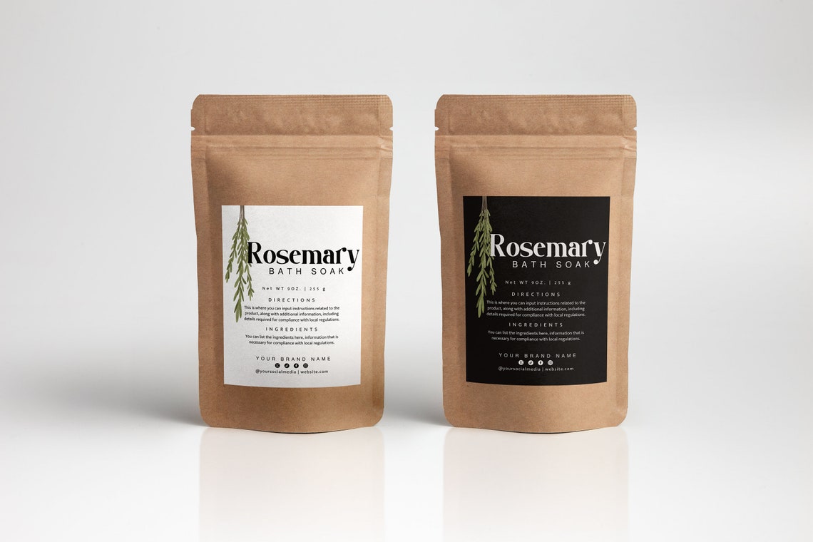 DIY Pouch Label Template, Editable Body Product Label Design, Tea Pouch ...