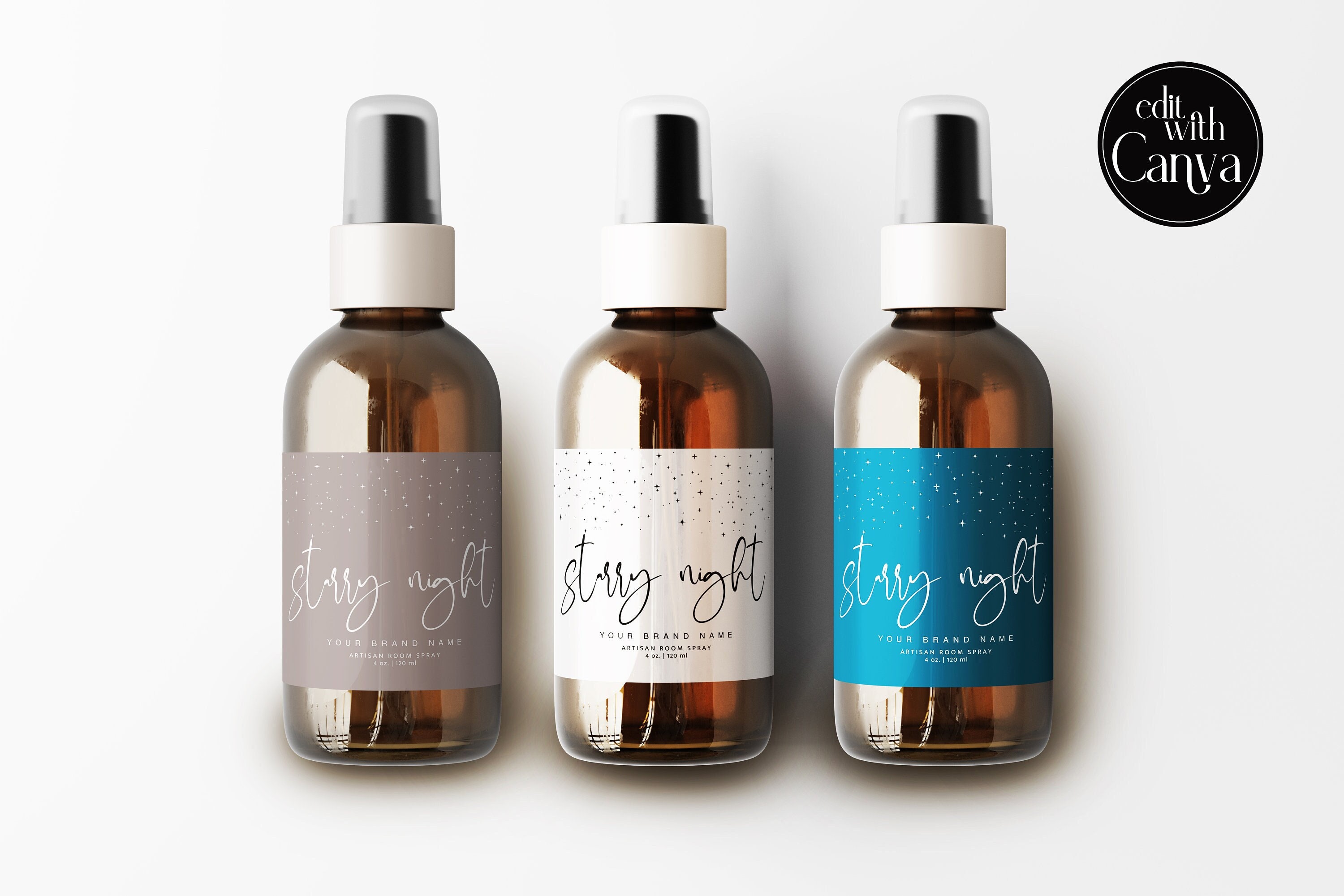 Editable Room Spray Label Template Canva, DIY Linen Spray Bottle Label ...