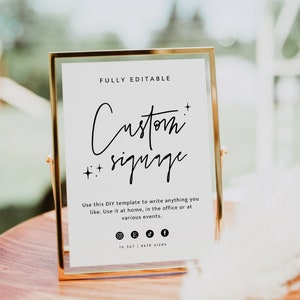 Editable Custom Sign Template, DIY Canva Business Sign Template ...