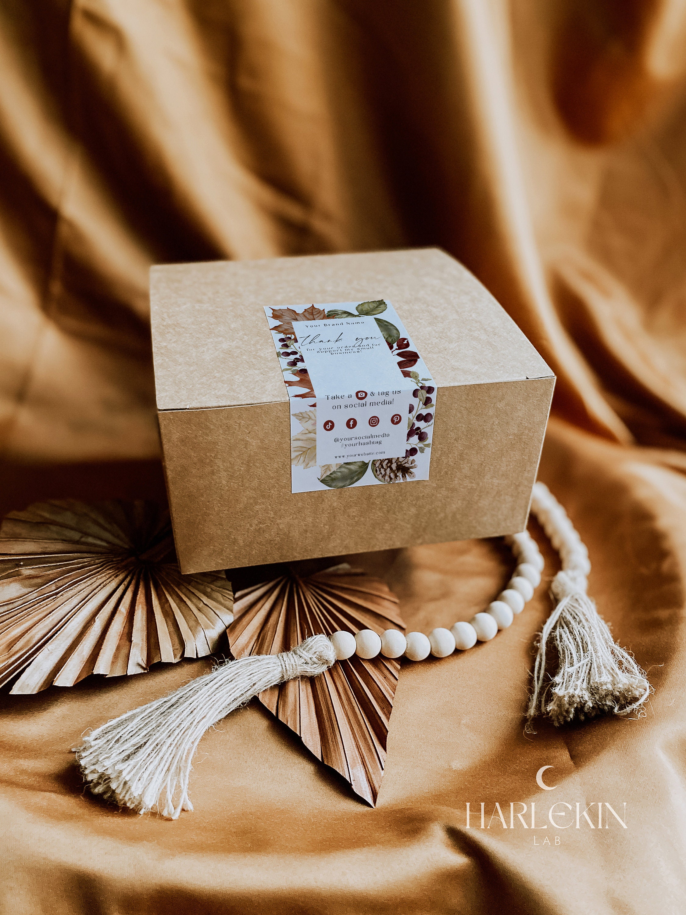 Editable Autumn Box Label Template, Seasonal Shipping Label Design ...