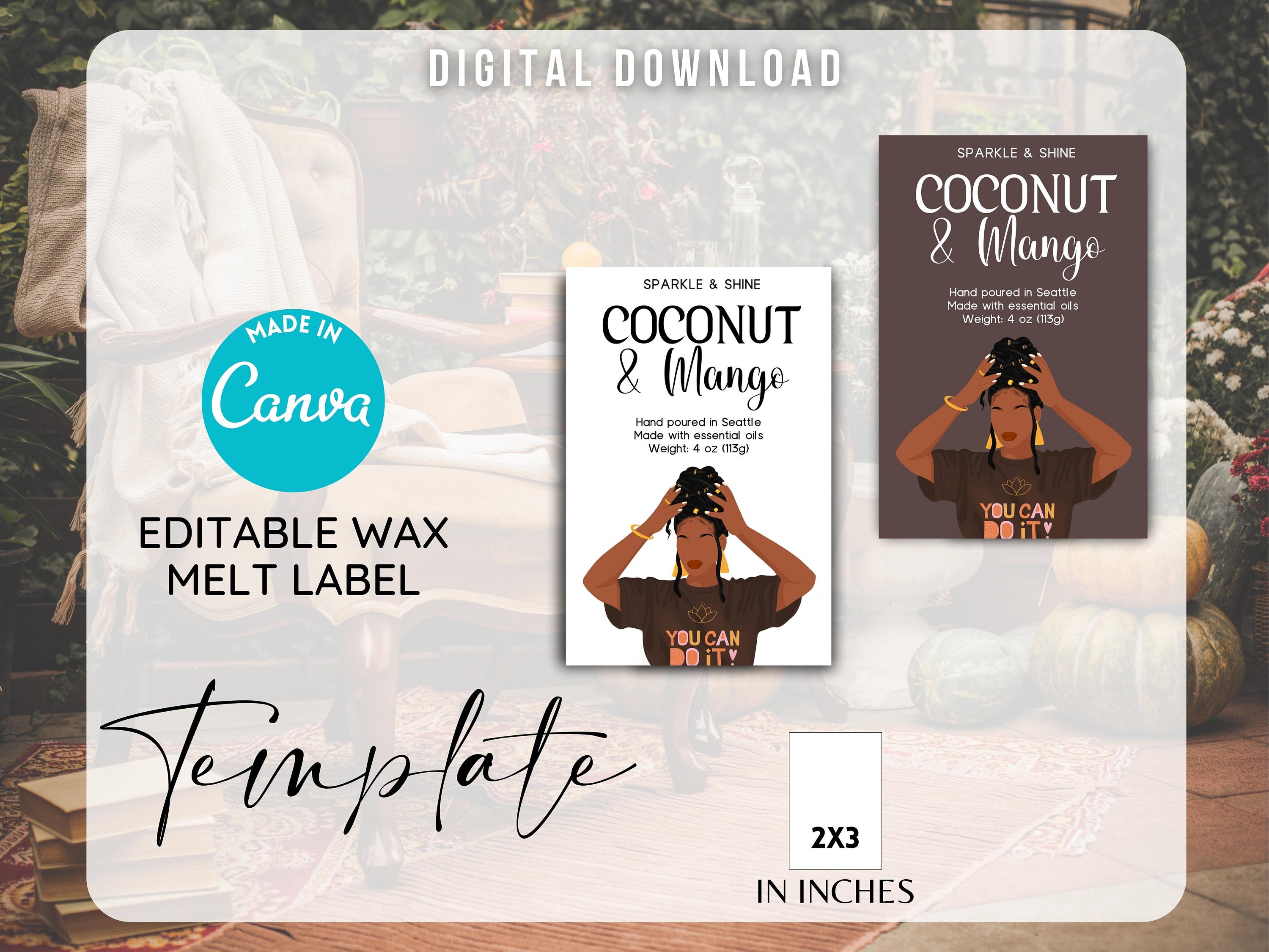 Pre Designed Editable Wax Melt Label Template, DIY Modern Wax Tart ...