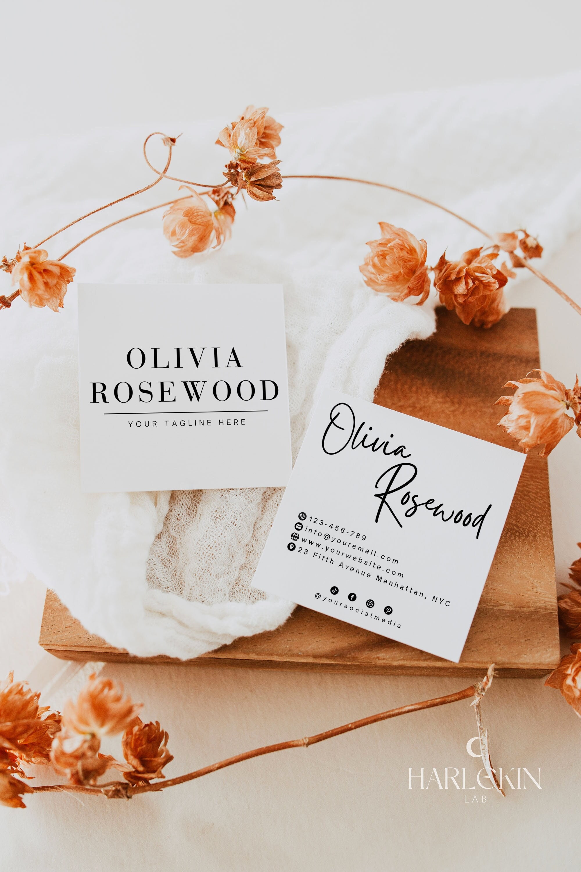 Editable Business Card, Elegant Name Card Template, Instant Download ...