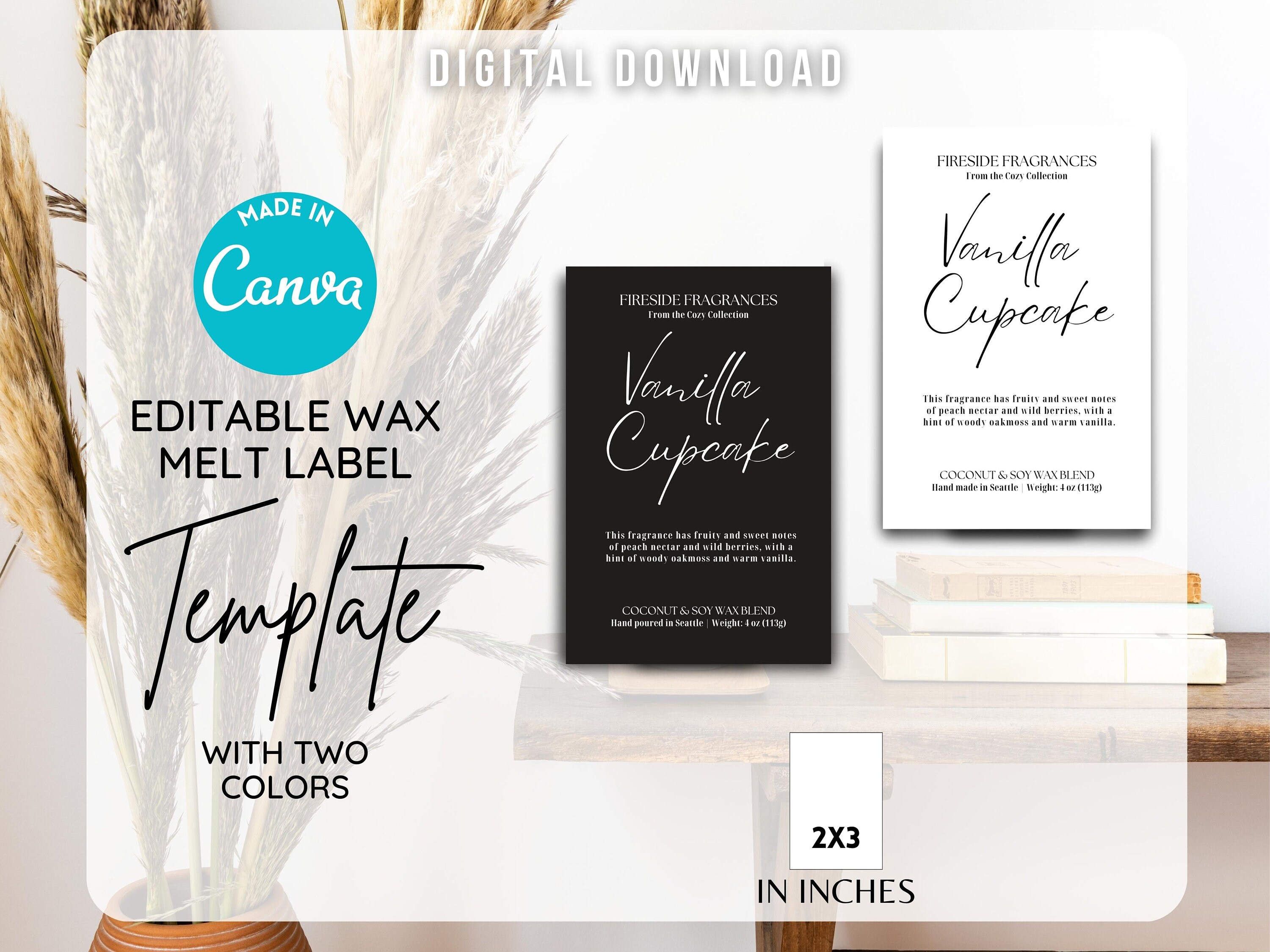 Pre Designed Editable Wax Melt Label Template, DIY Modern Wax Tart ...