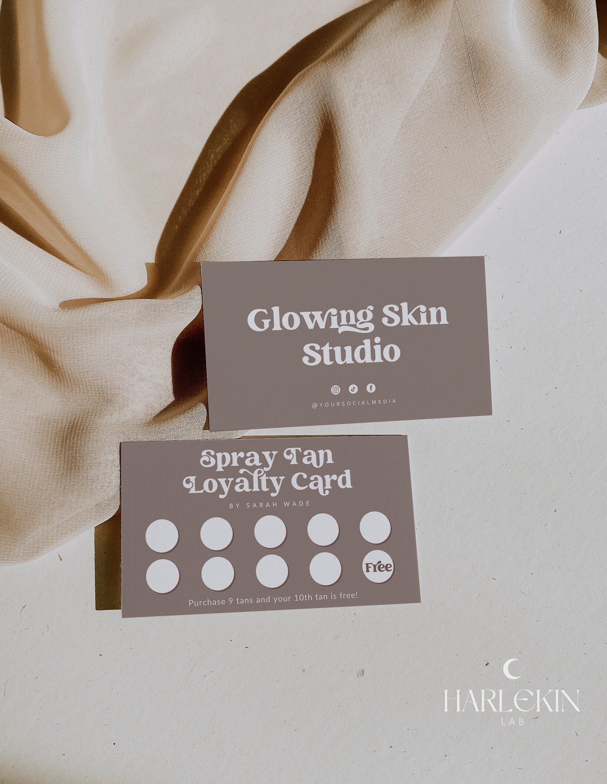 Editable Spay Tan Loyalty Card Template, Modern Canva Customer Card ...