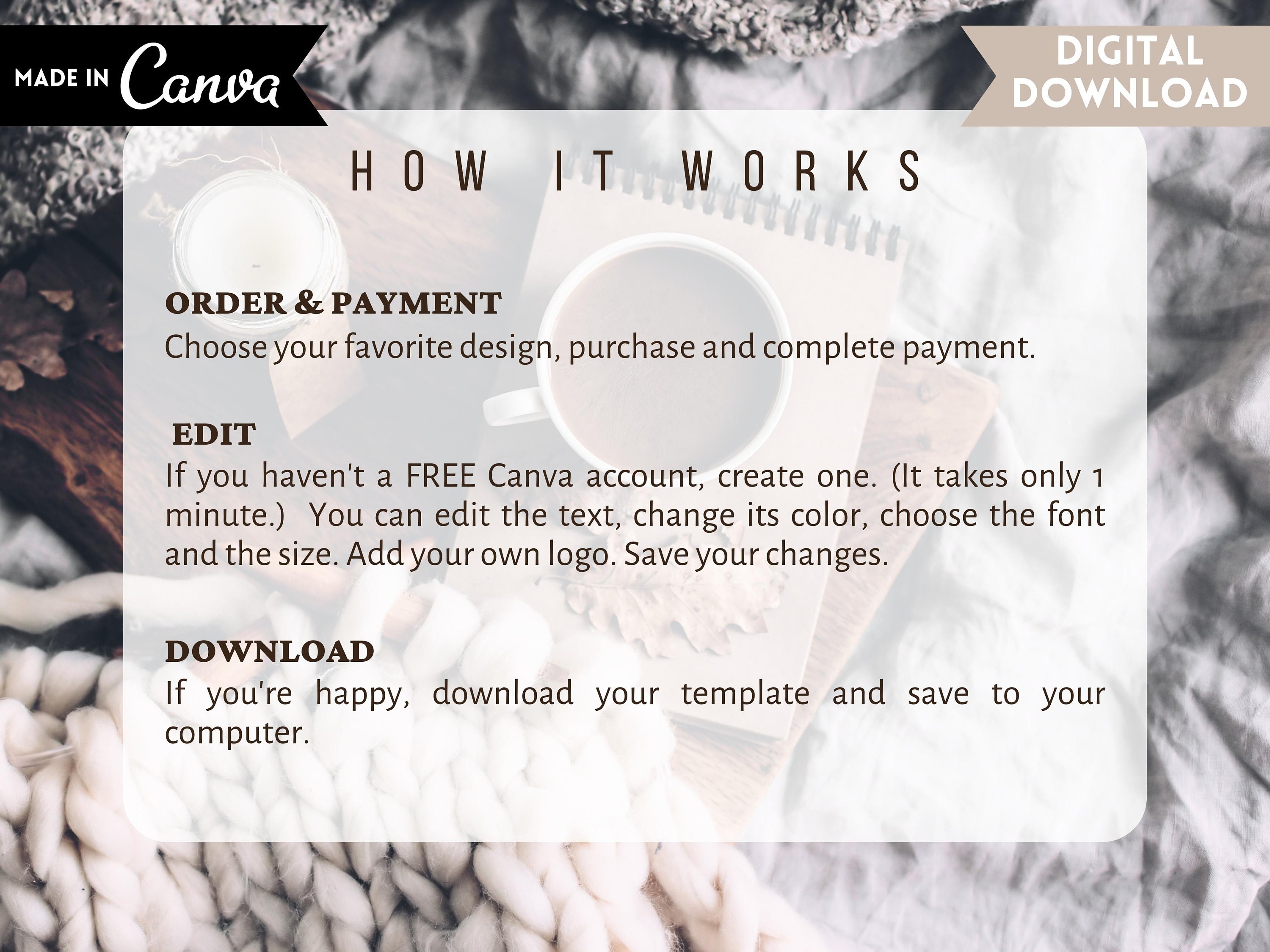 Editable Boho Christmas Etsy Shop Kit, Holiday Etsy Banner Canva ...