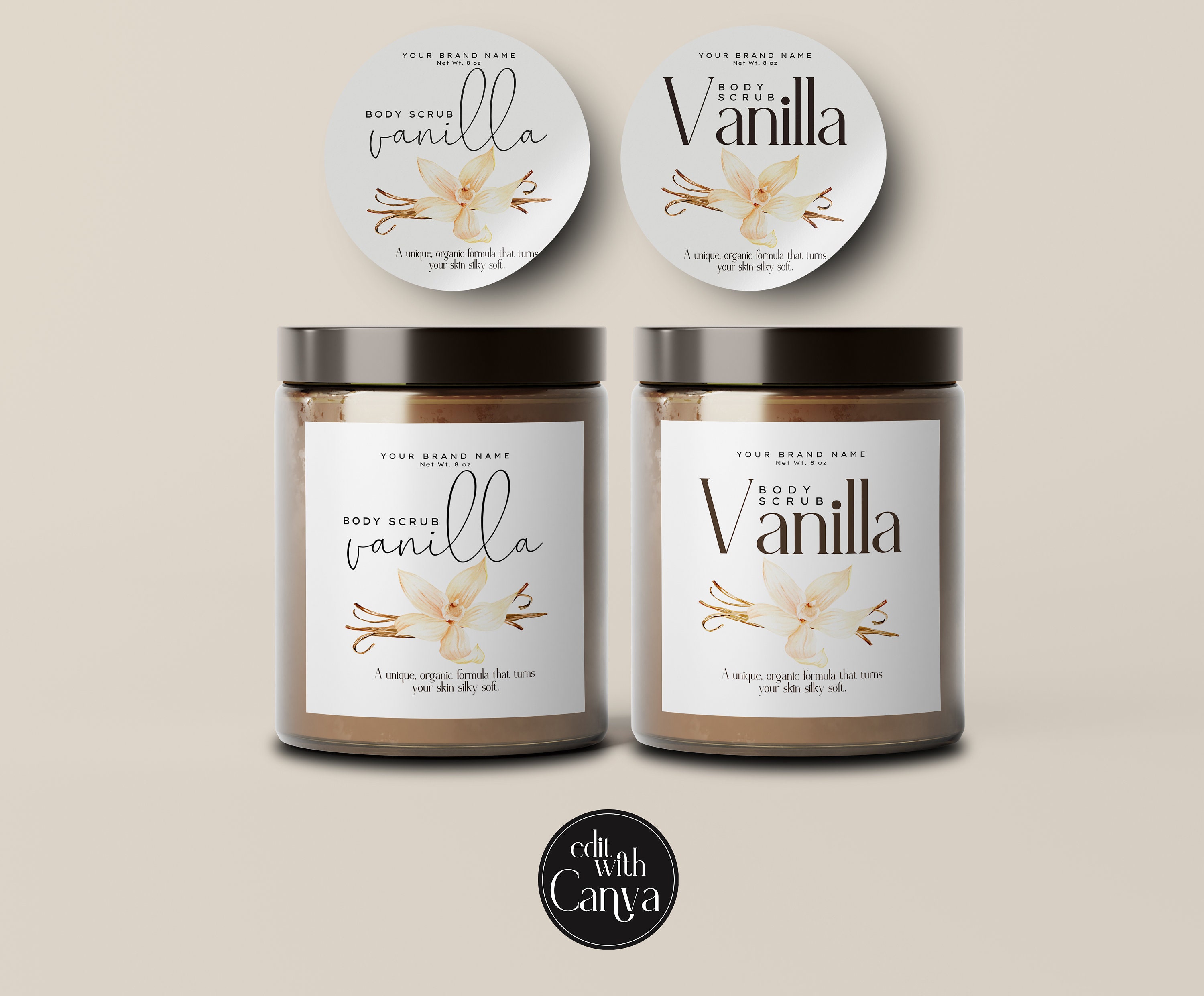 Editable Bath Body Scrub Label DIY Bath Soak Salt Canva - Etsy