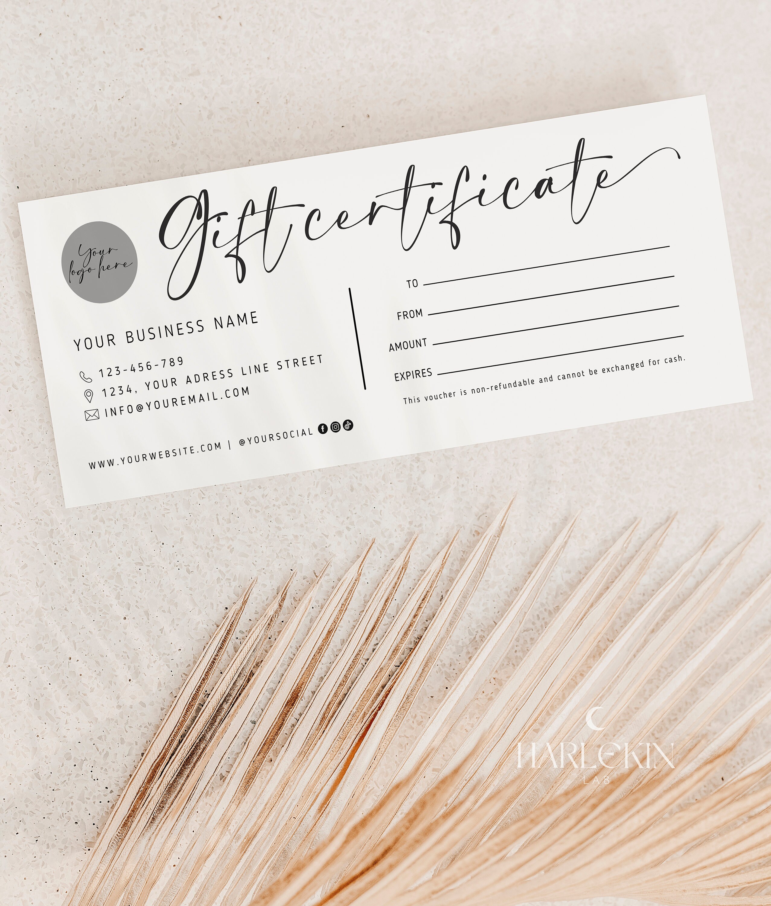 Editable Gift Voucher Certificate Template, Customizable Unique Gift ...