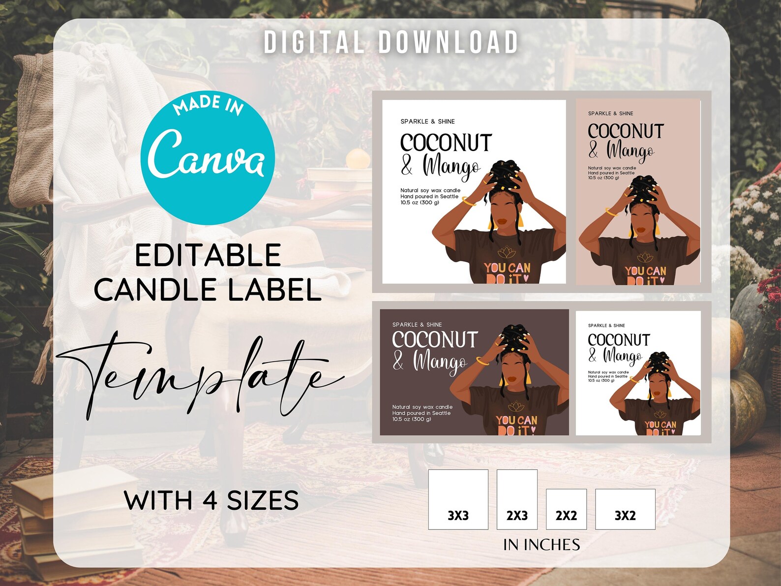 Editable Candle Label Set, Customizable Canva Template, DIY Luxe ...