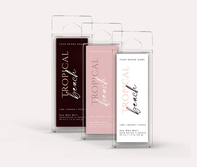 Editable Wax Melt Label Template, DIY Modern Wax Tart Sticker, Elegant ...