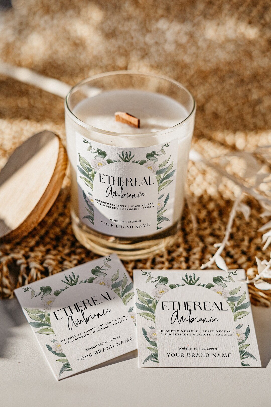Fully Editable Candle Label, Customizable Canva Template, DIY Business ...