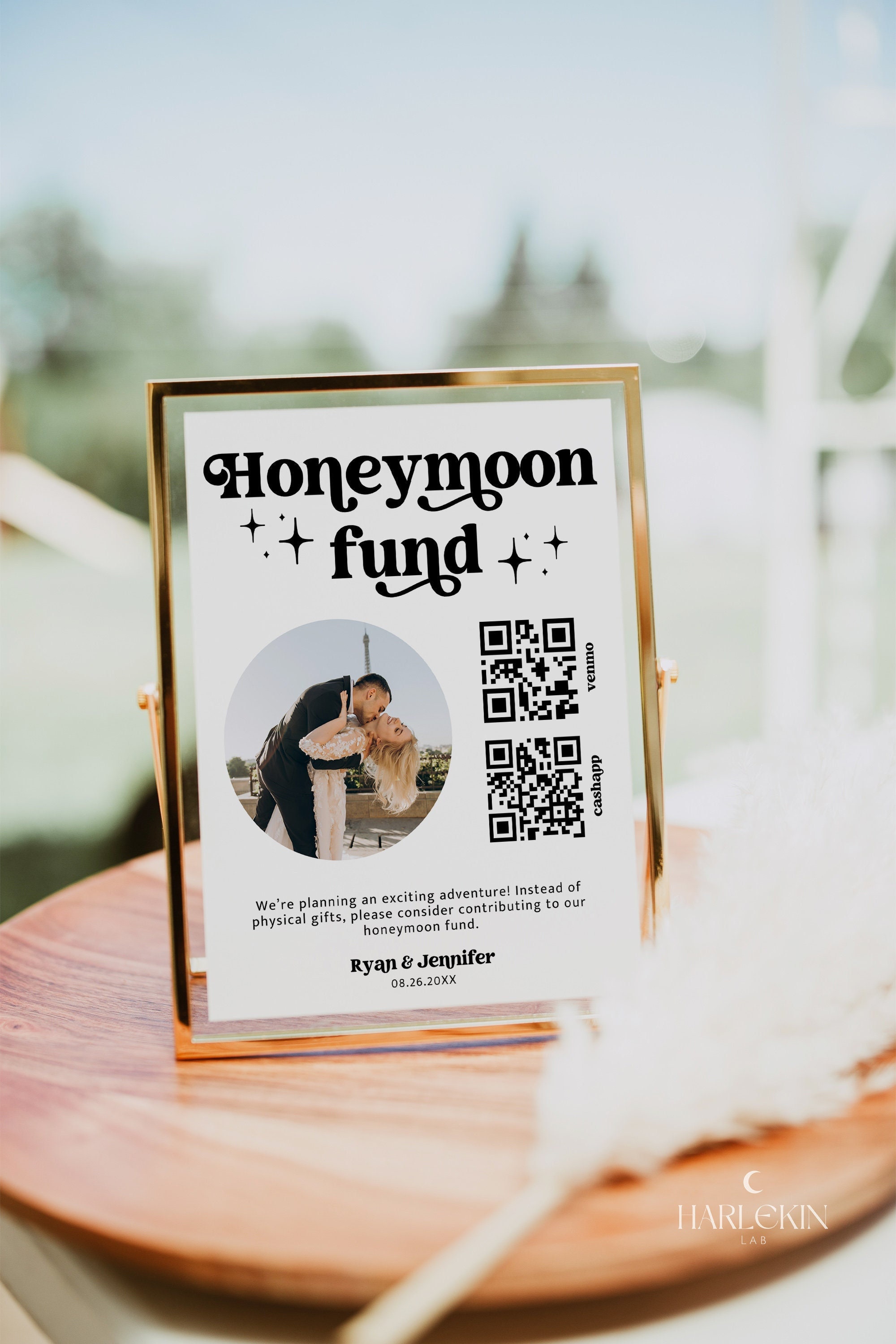 Editable Honeymoon Fund Sign, DIY Venmo QR Code Wedding Wish Sign ...
