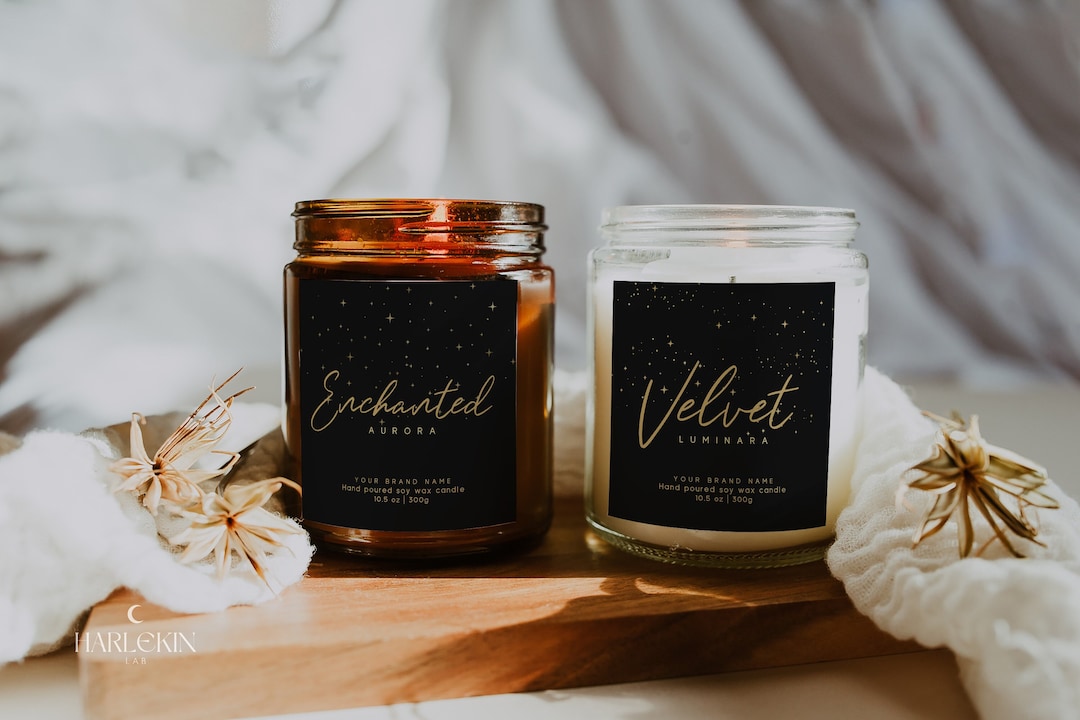 Editable Celestial Candle Label, Tarot Canva Template, DIY Star ...