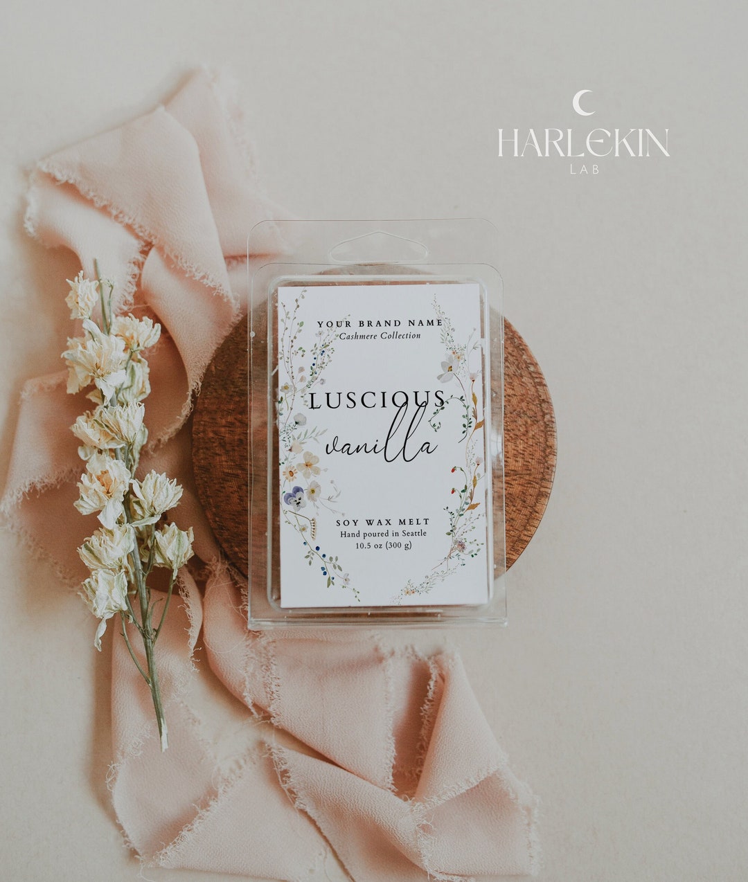 Editable Wax Melt Label Template, DIY Modern Wax Tart Sticker ...