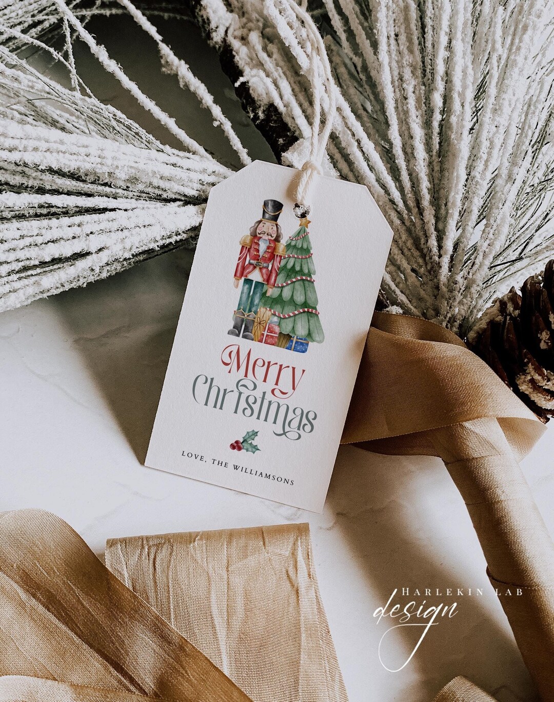 Editable Nutcracker Christmas Gift Tag Template, Instant Download Merry ...