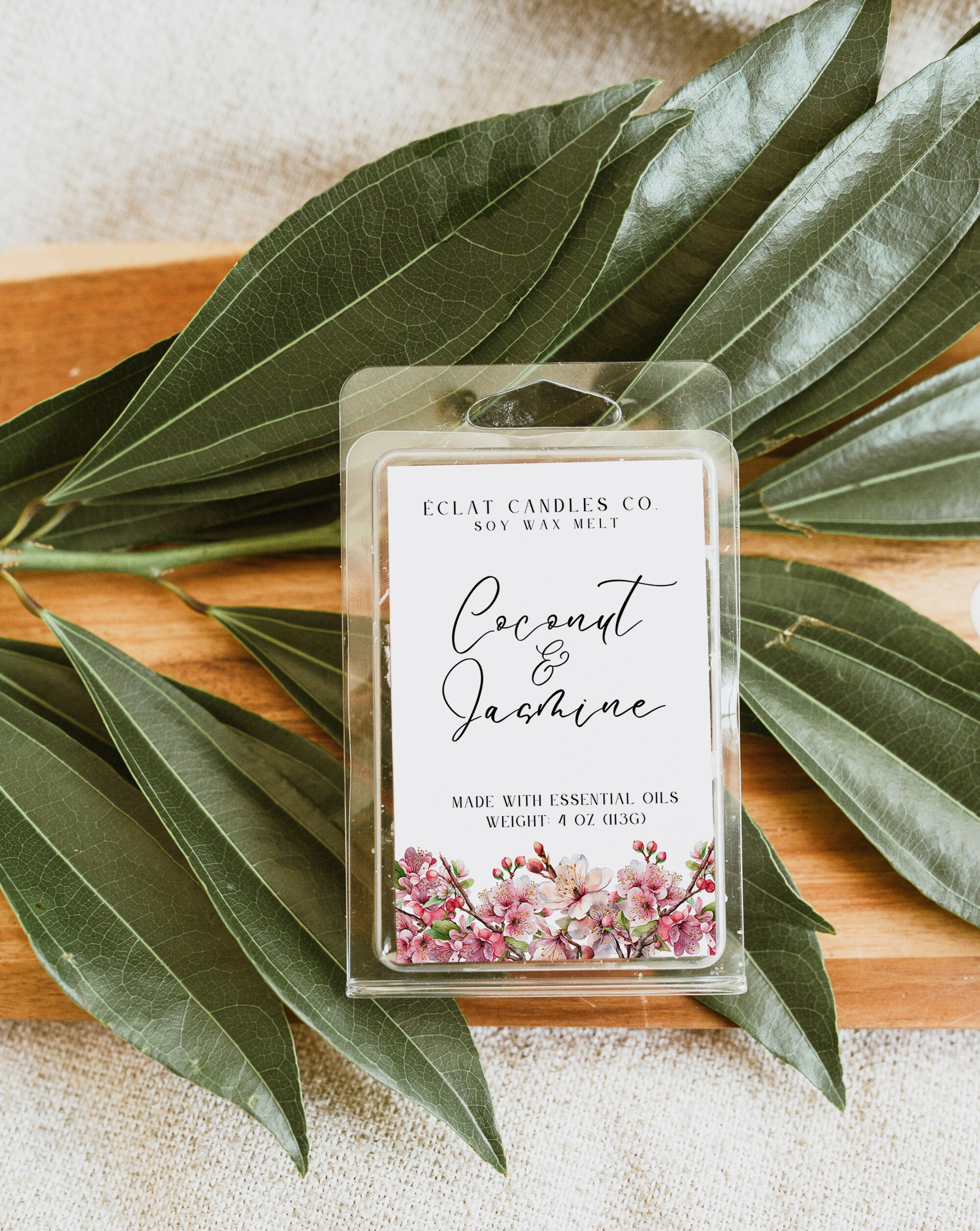 Editable Flower Themed Wax Melt Label Template, DIY Modern Wax Tart ...