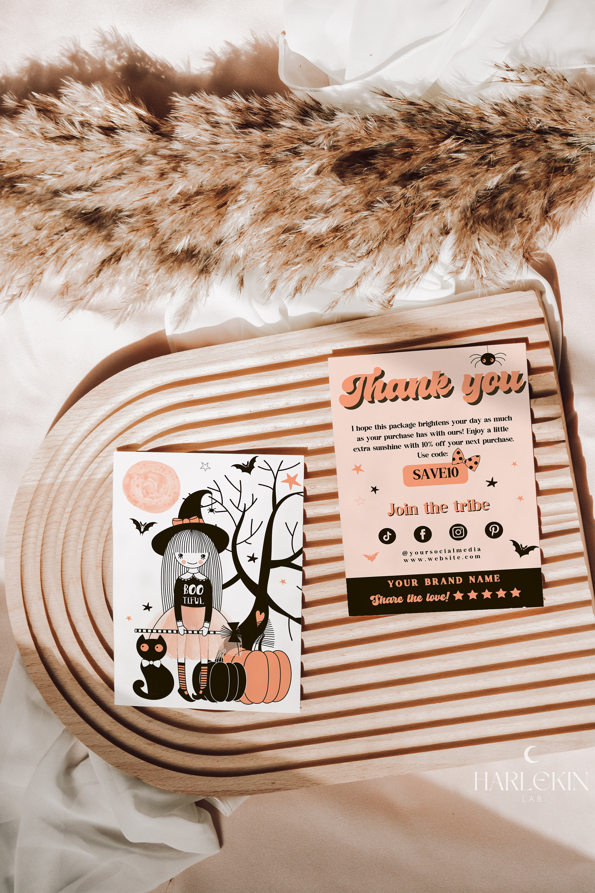 Editable Pumpkin Halloween Thank You Card, Customizable Thanks Note ...