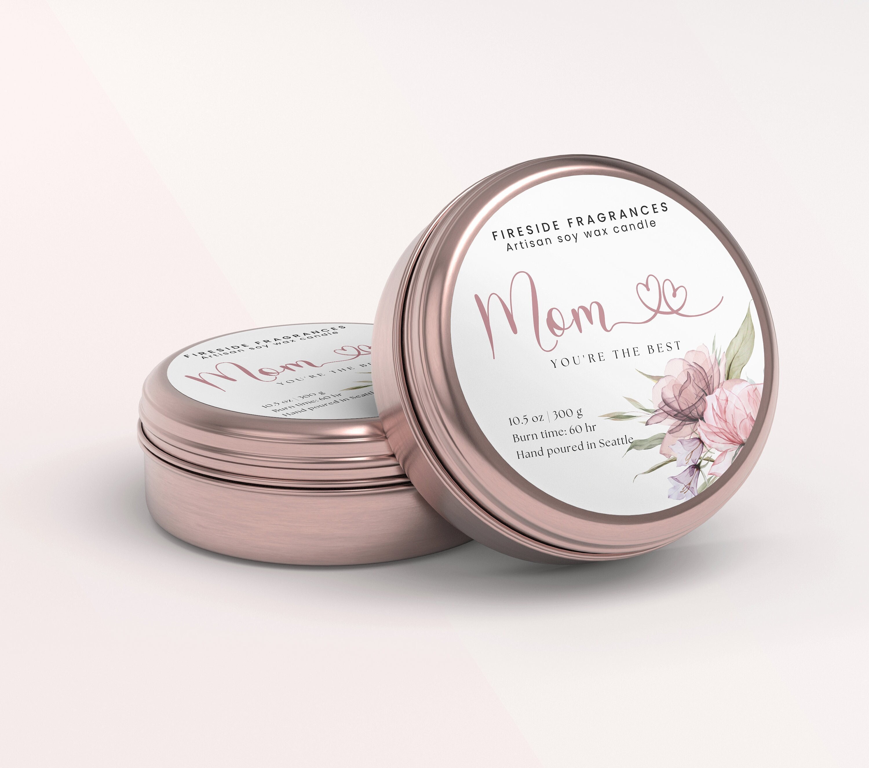 Editable Mothers Day Candle Label, Customizable Mom's Day Template ...