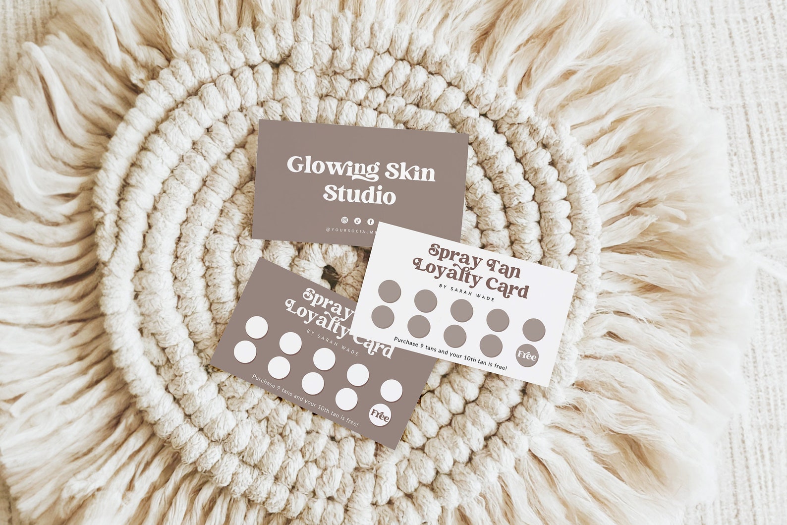 Editable Spay Tan Loyalty Card Template, Modern Canva Customer Card ...