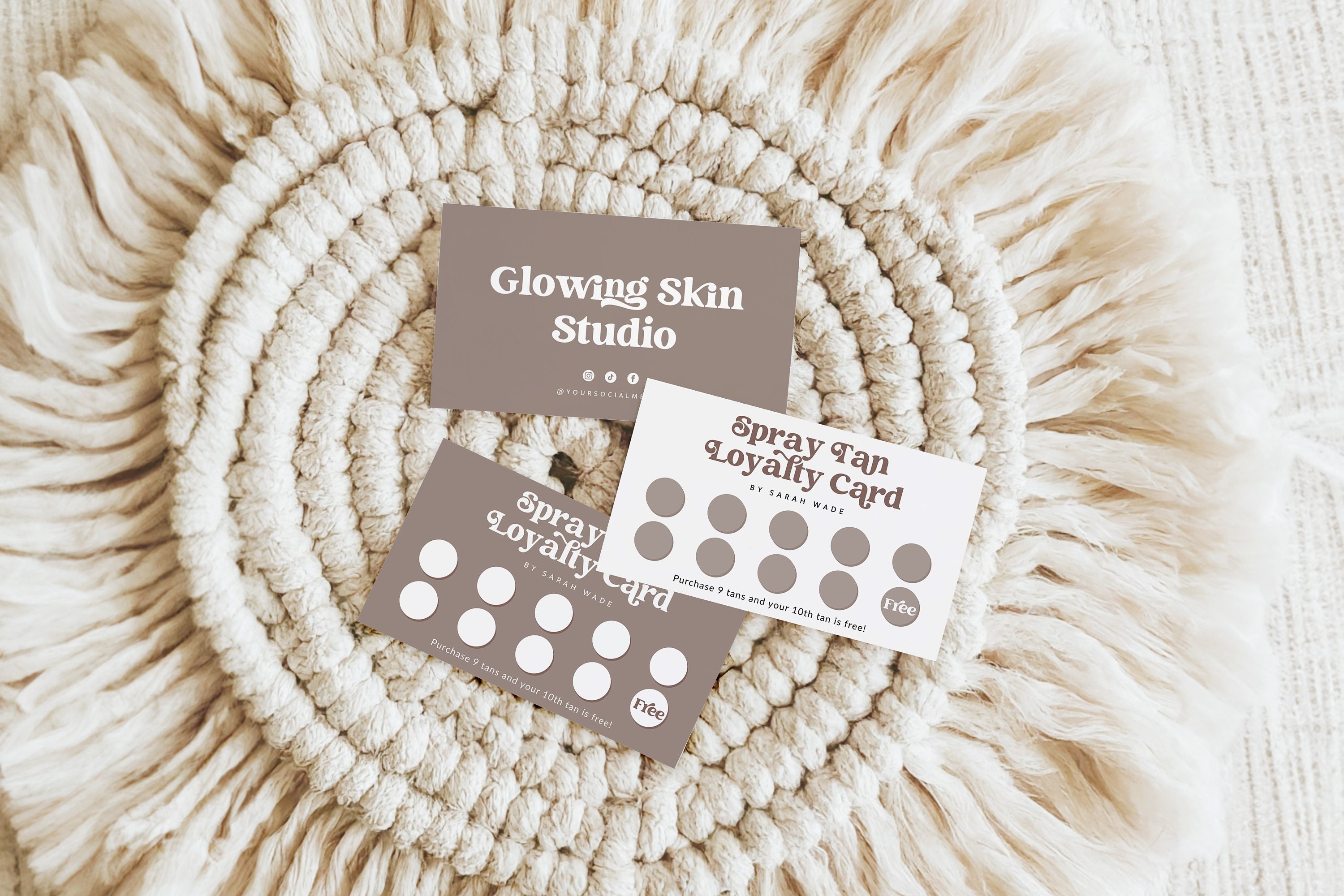 Editable Spay Tan Loyalty Card Template, Modern Canva Customer Card ...