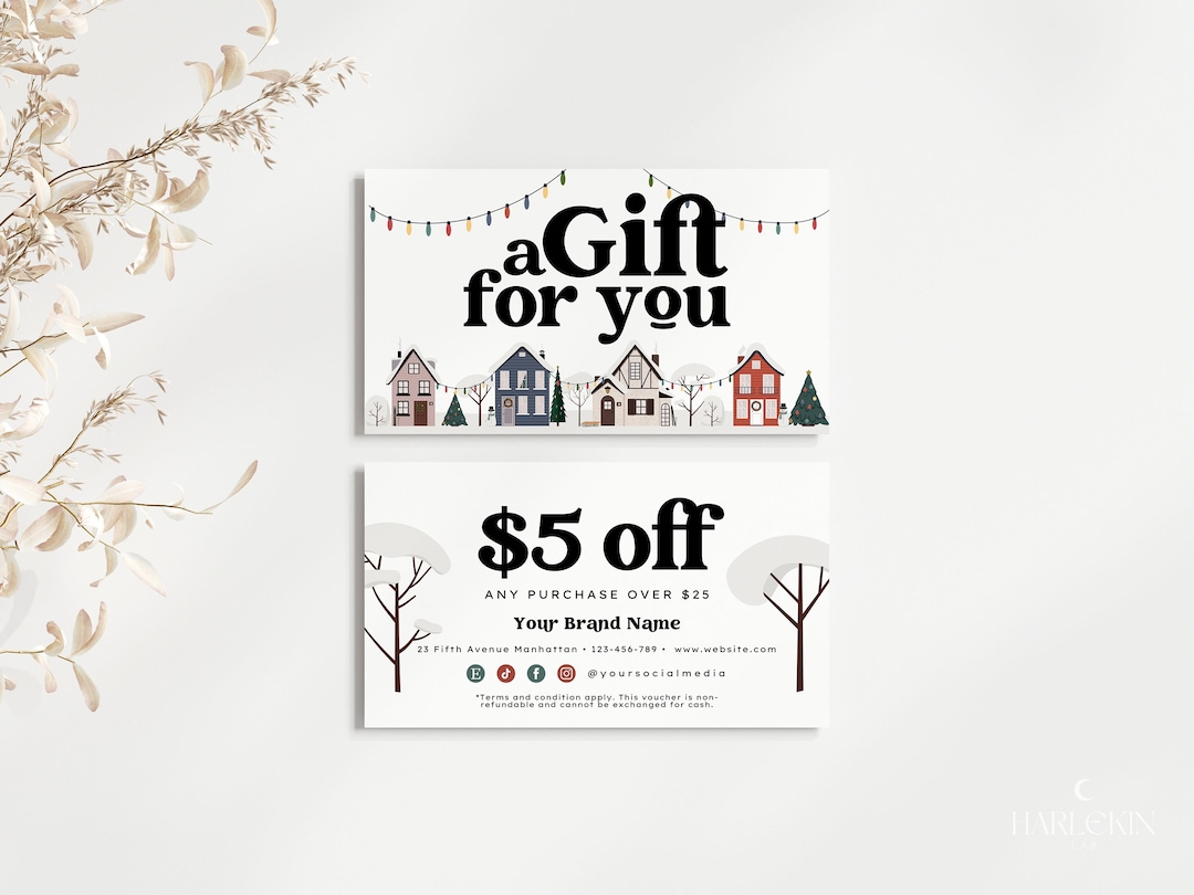 Editable Christmas Coupon Template, Promotional Card Printable, DIY ...