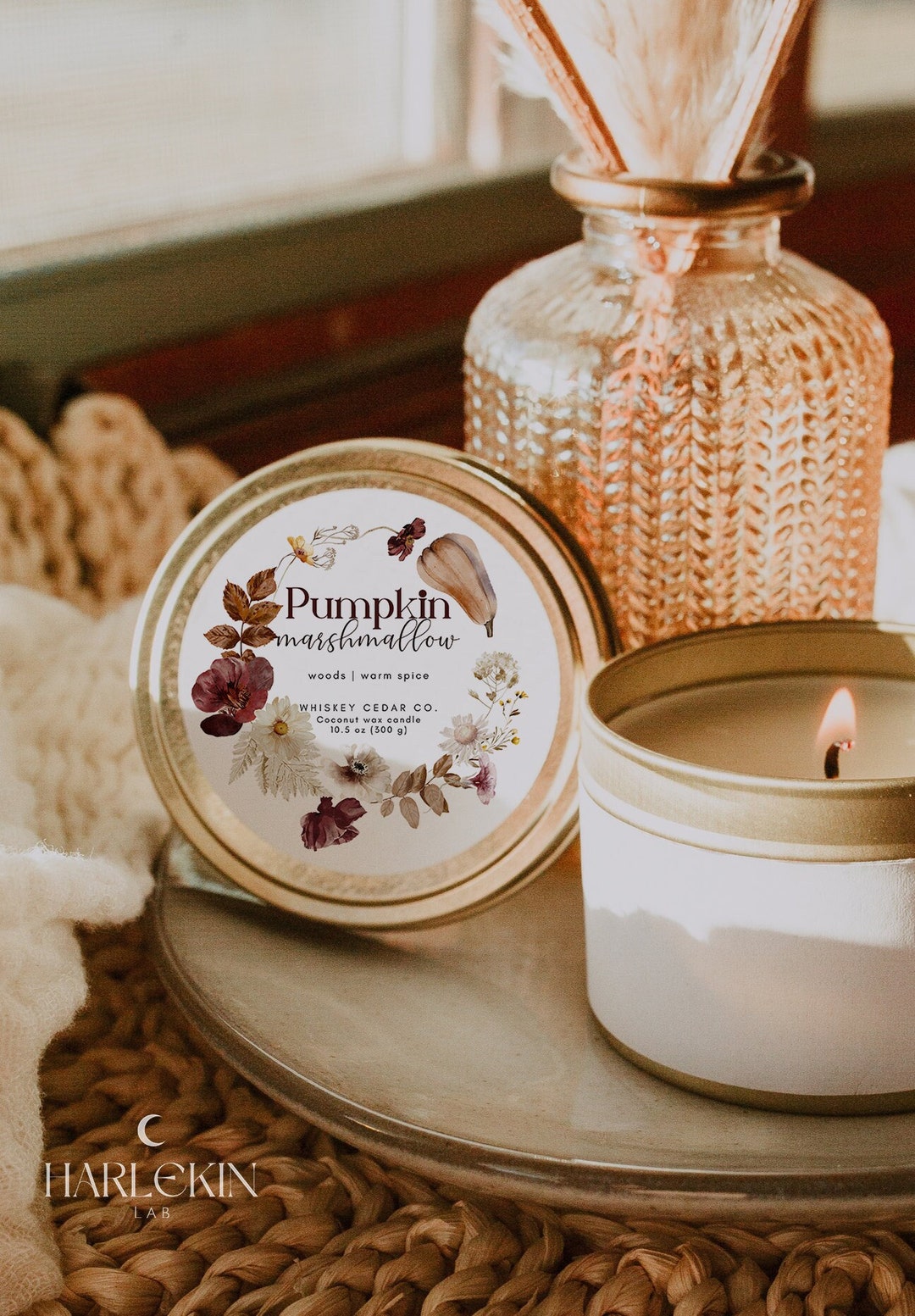 Editable Autumn Candle Label, Customizable Canva Template, DIY Fall ...
