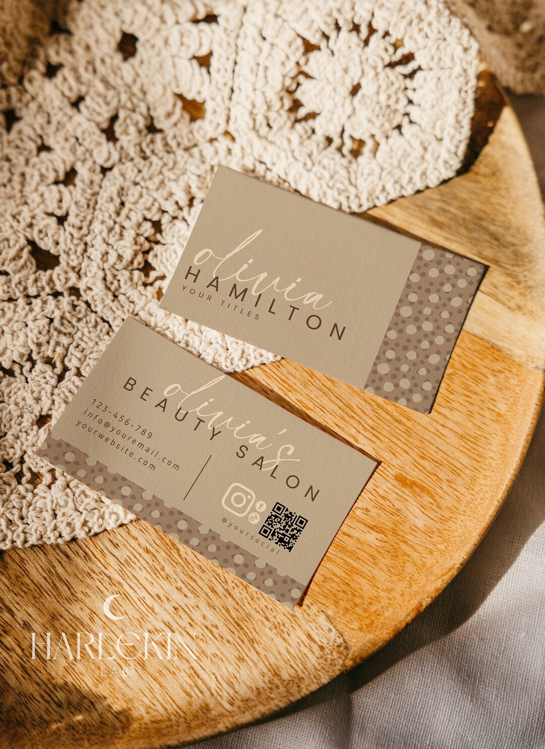 Printable Business Card With QR Code, Animal Prints Name Card Template ...