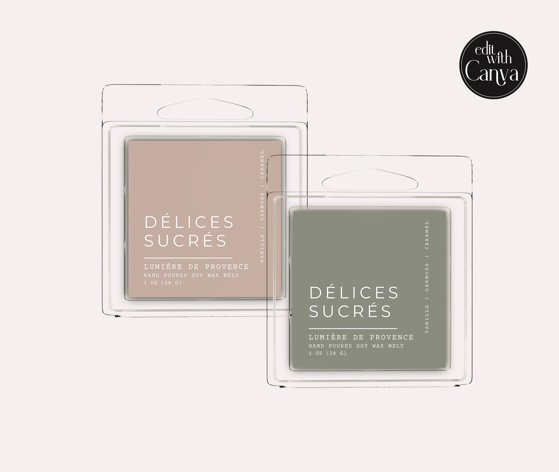 Editable Mini Wax Melt Sampler Label, DIY 1 Oz Wax Cube Sticker ...