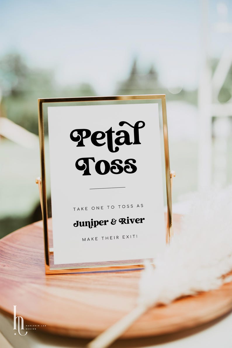 MIRAY Petal Toss Sign Template, Wedding Flower Toss Sign, Editable ...