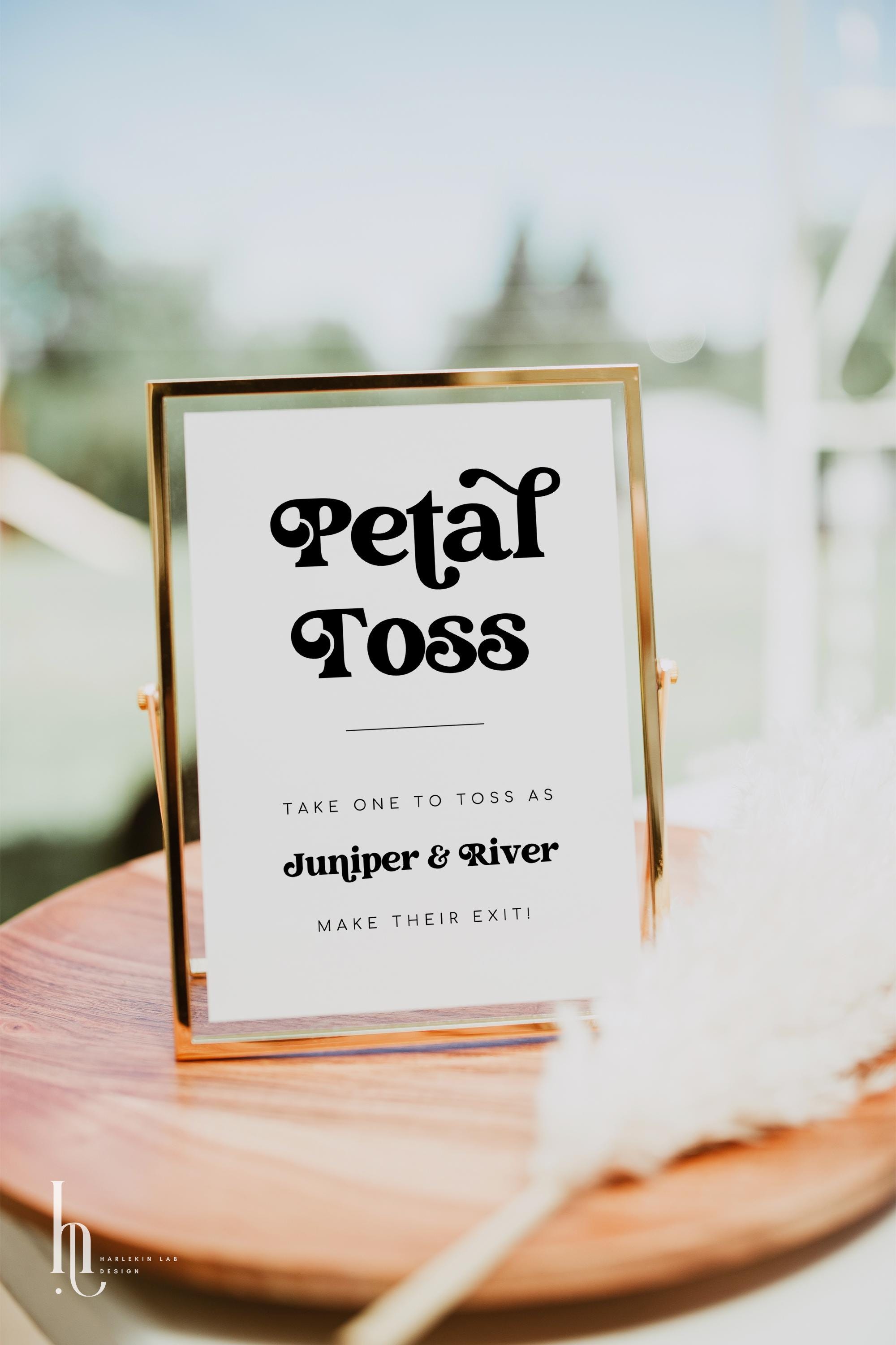 MIRAY Petal Toss Sign Template, Wedding Flower Toss Sign, Editable ...