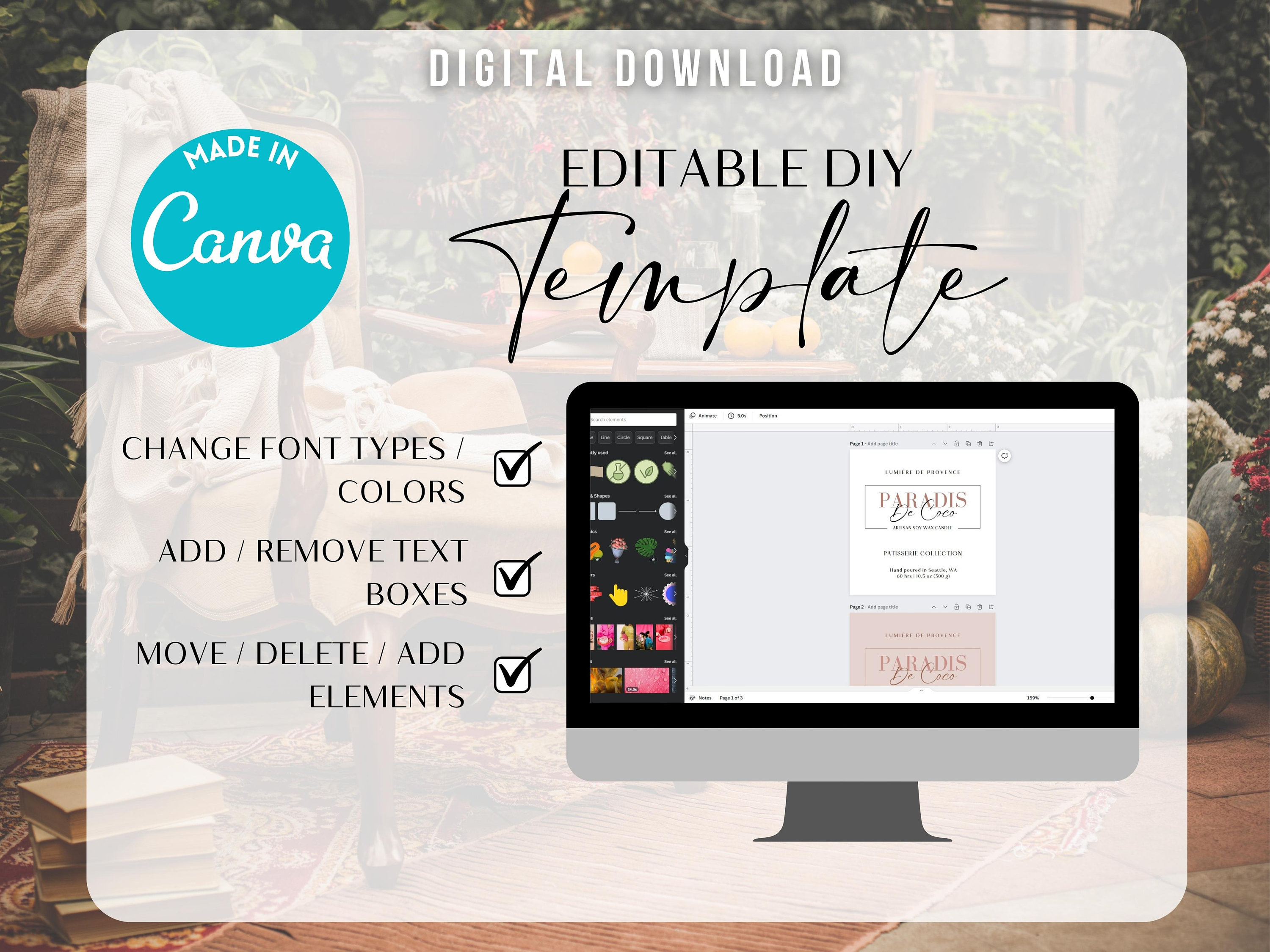 Editable Lotion Bar Label Template, DIY 3 Round 2 Round Product Design ...