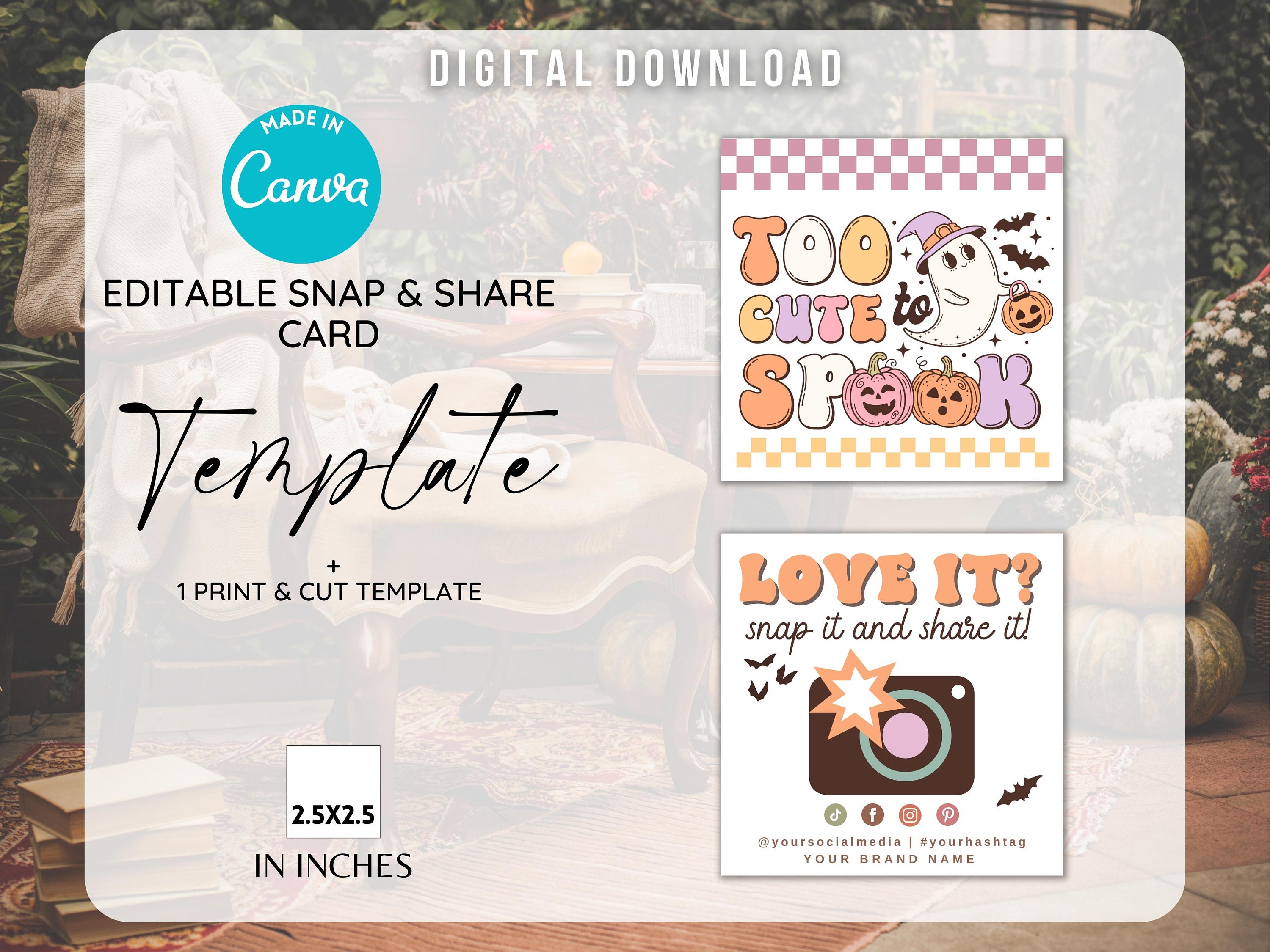 Editable Spooky Snap and Share Template Social Media Card - Etsy