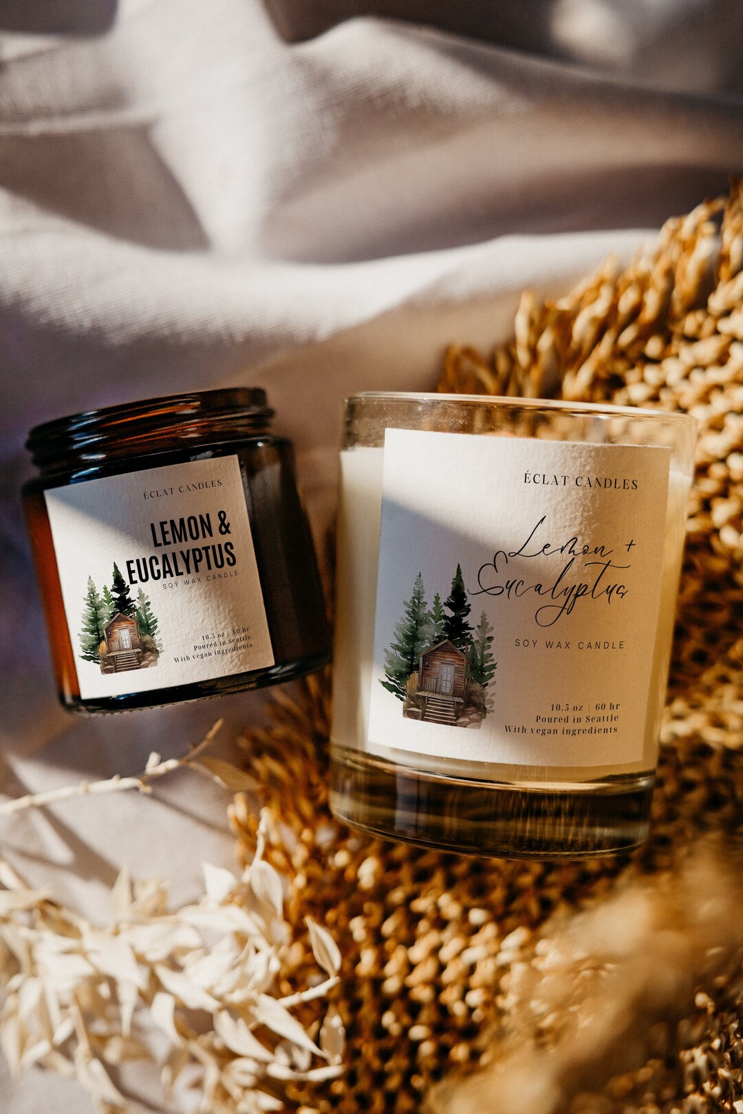 Editable Forest Candle Label, Customizable Canva Template, DIY ...