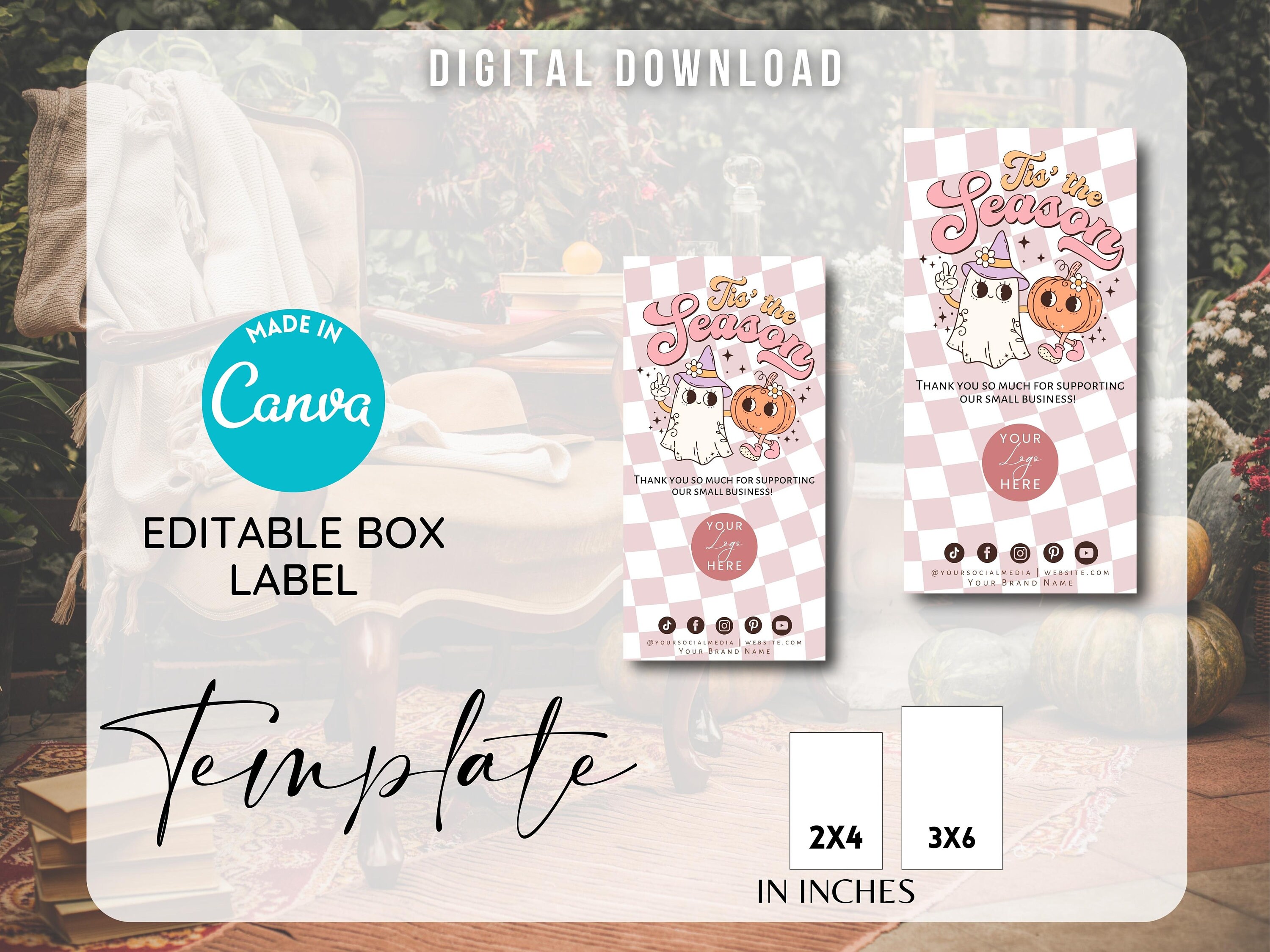 Editable Halloween Box Label Template, Spooky Shipping Label Design ...