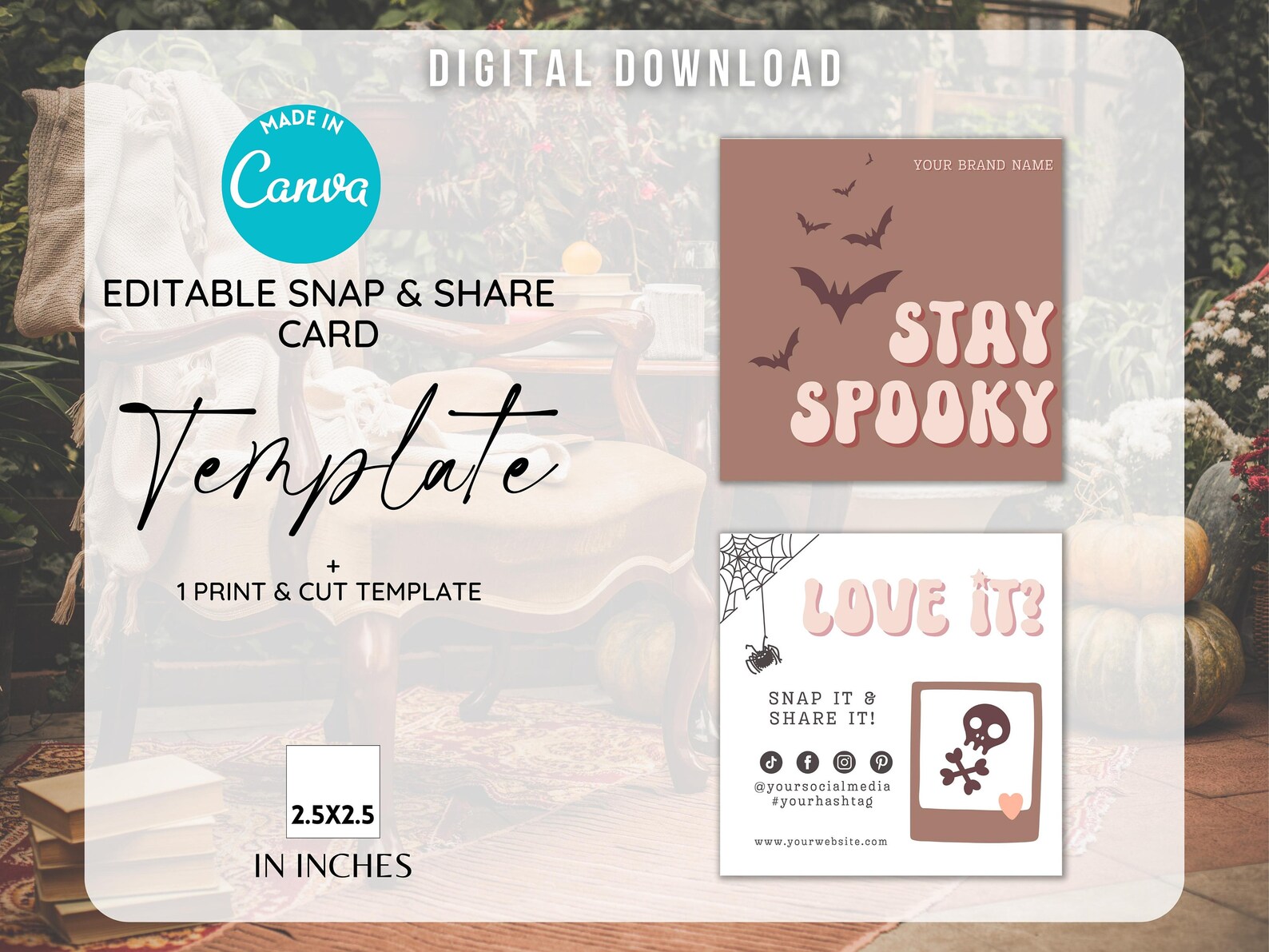 Editable Spooky Snap and Share Template Social Media Card - Etsy