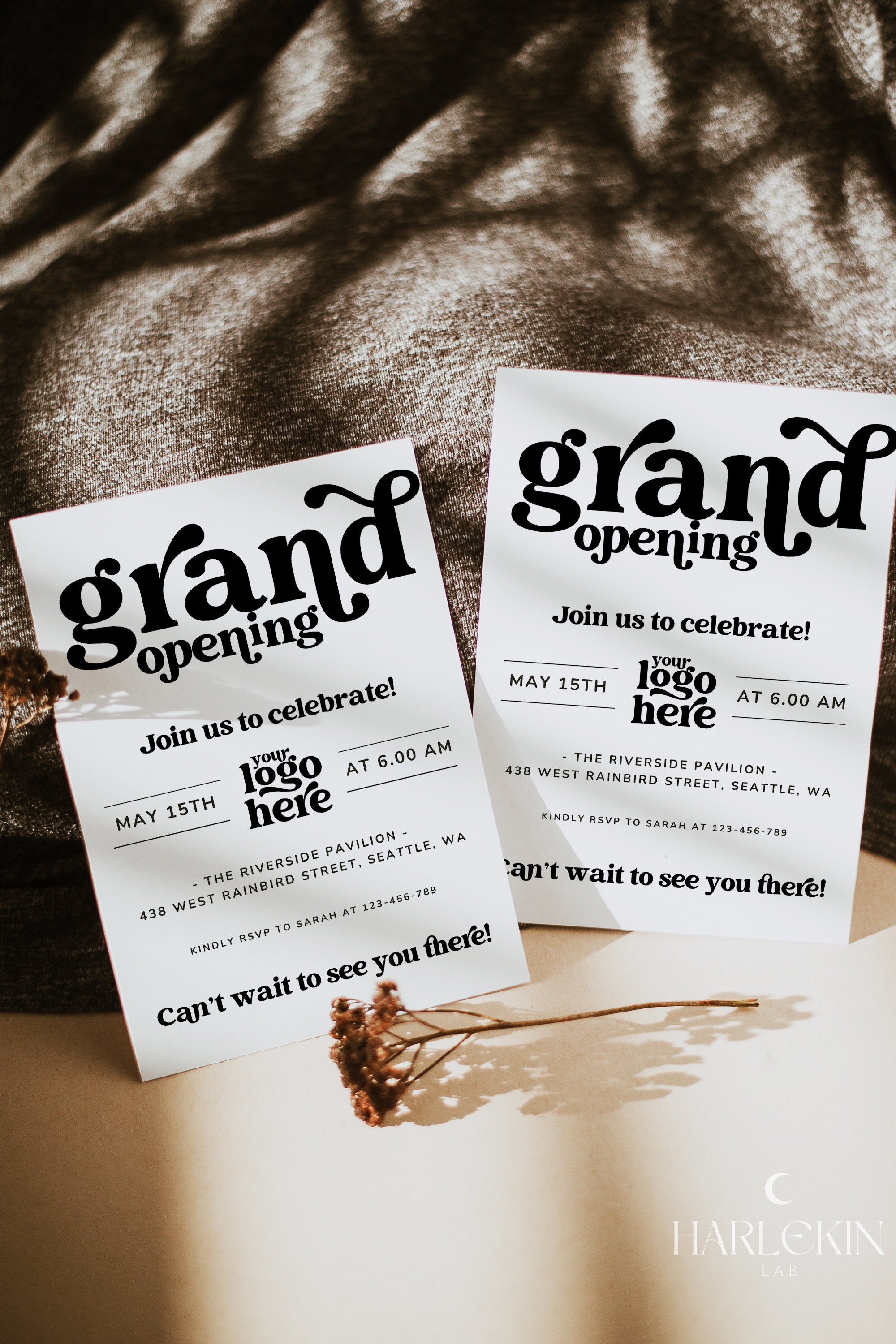 Modern Grand Opening Business Invitation Template, DIY Minimalist ...